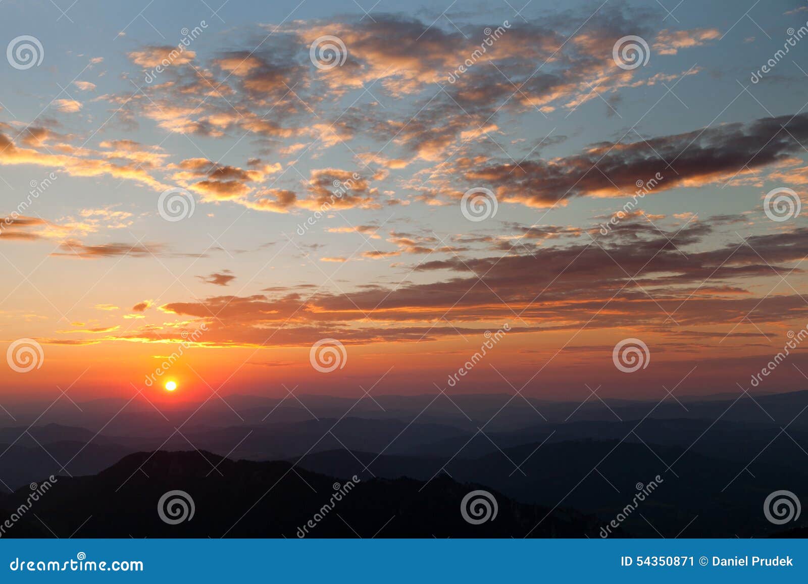 Beautiful Colorful Red Sunset on Mountains in the Evening Stock Image ...