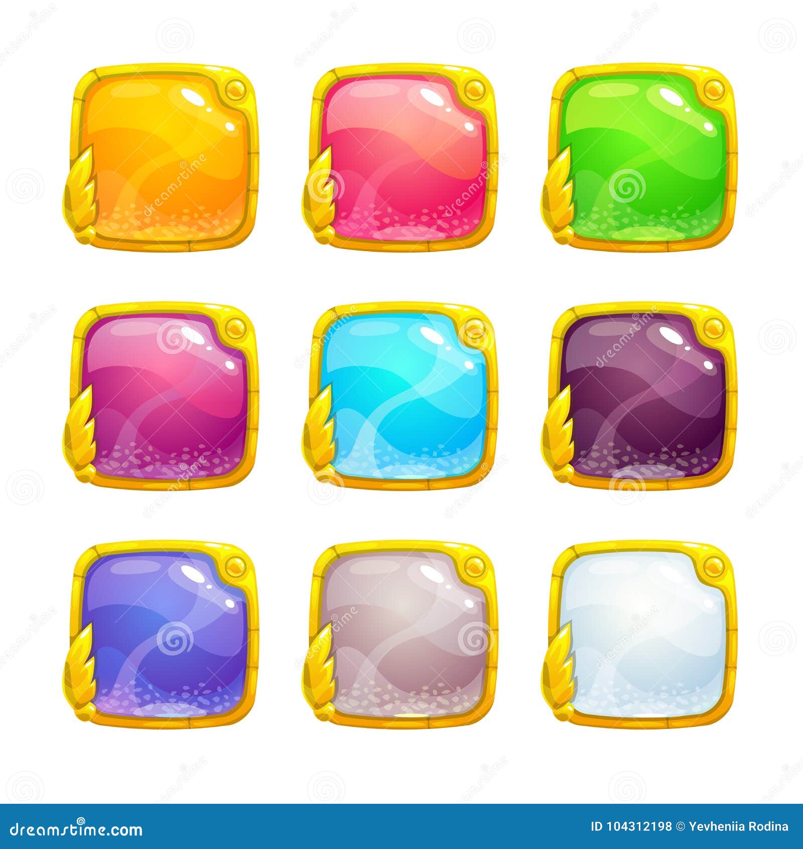 Beautiful Colorful Square Buttons Stock Vector - Illustration of fancy ...