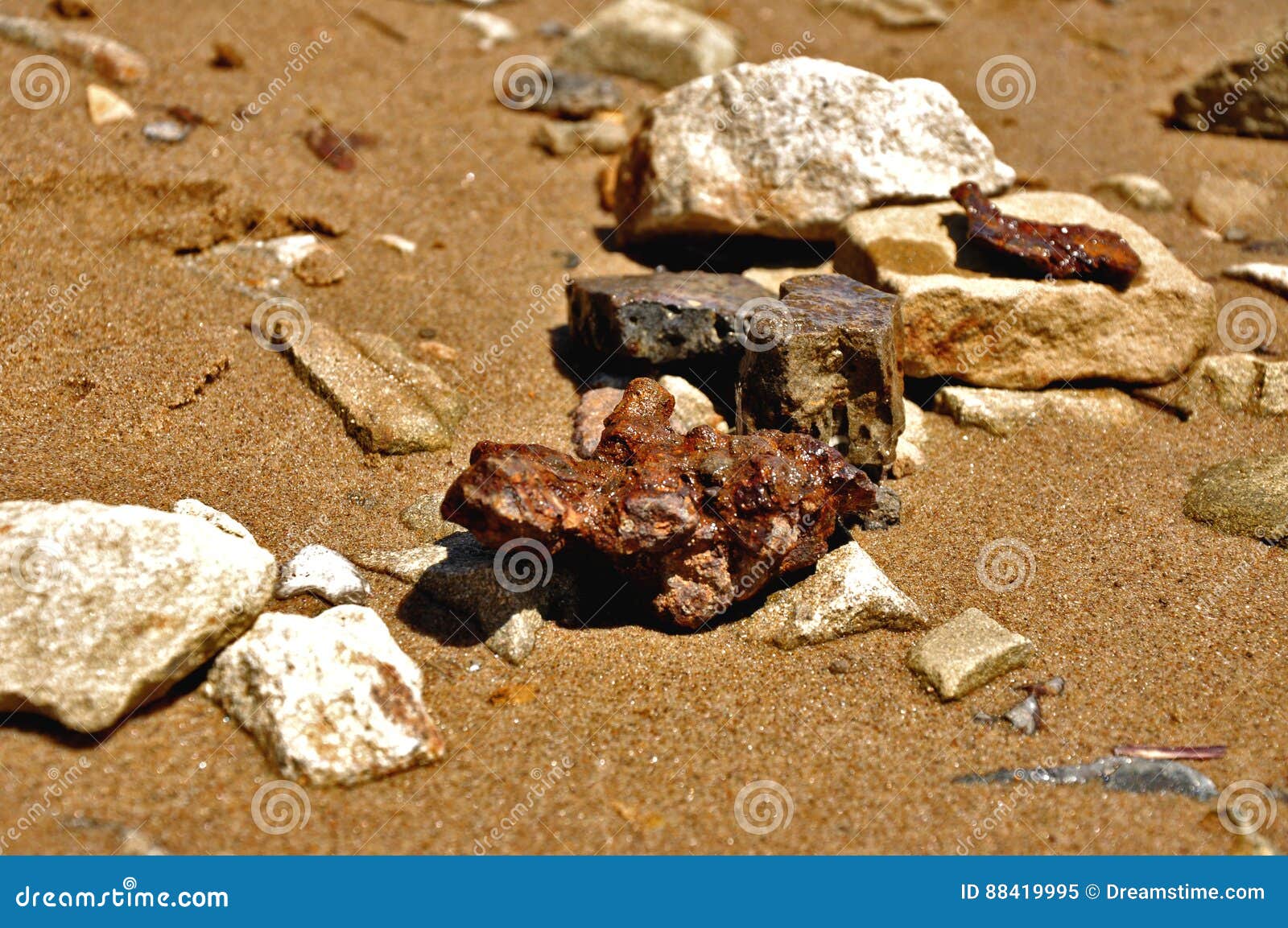 Beautiful Colorful Stones on the Sand Stock Image - Image of color ...