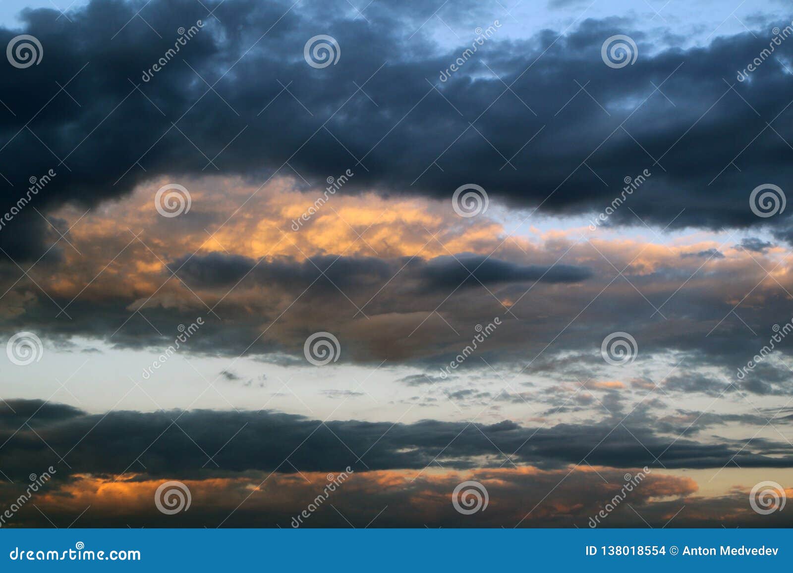 Beautiful Colorful Sun Colored Clouds on the Sky for Using in Design As ...