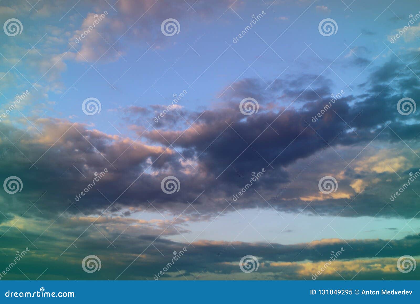 Beautiful Colorful Sun Colored Clouds on the Sky for Using in Design As ...