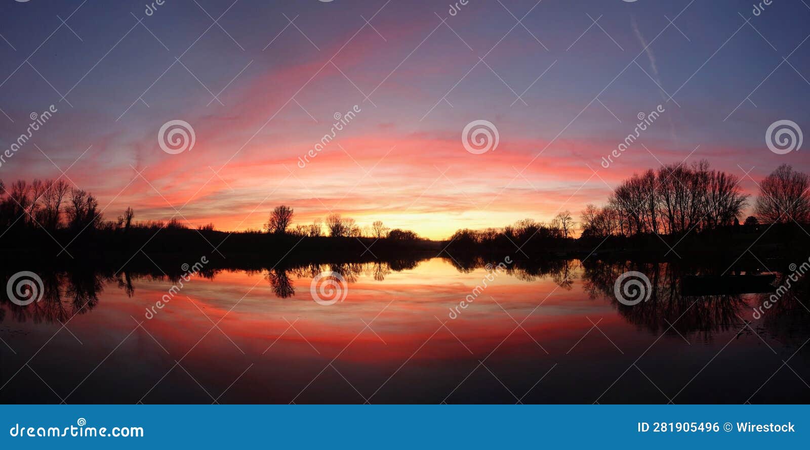 Beautiful Colorful Sunset -water Reflection Stock Photo - Image of ...