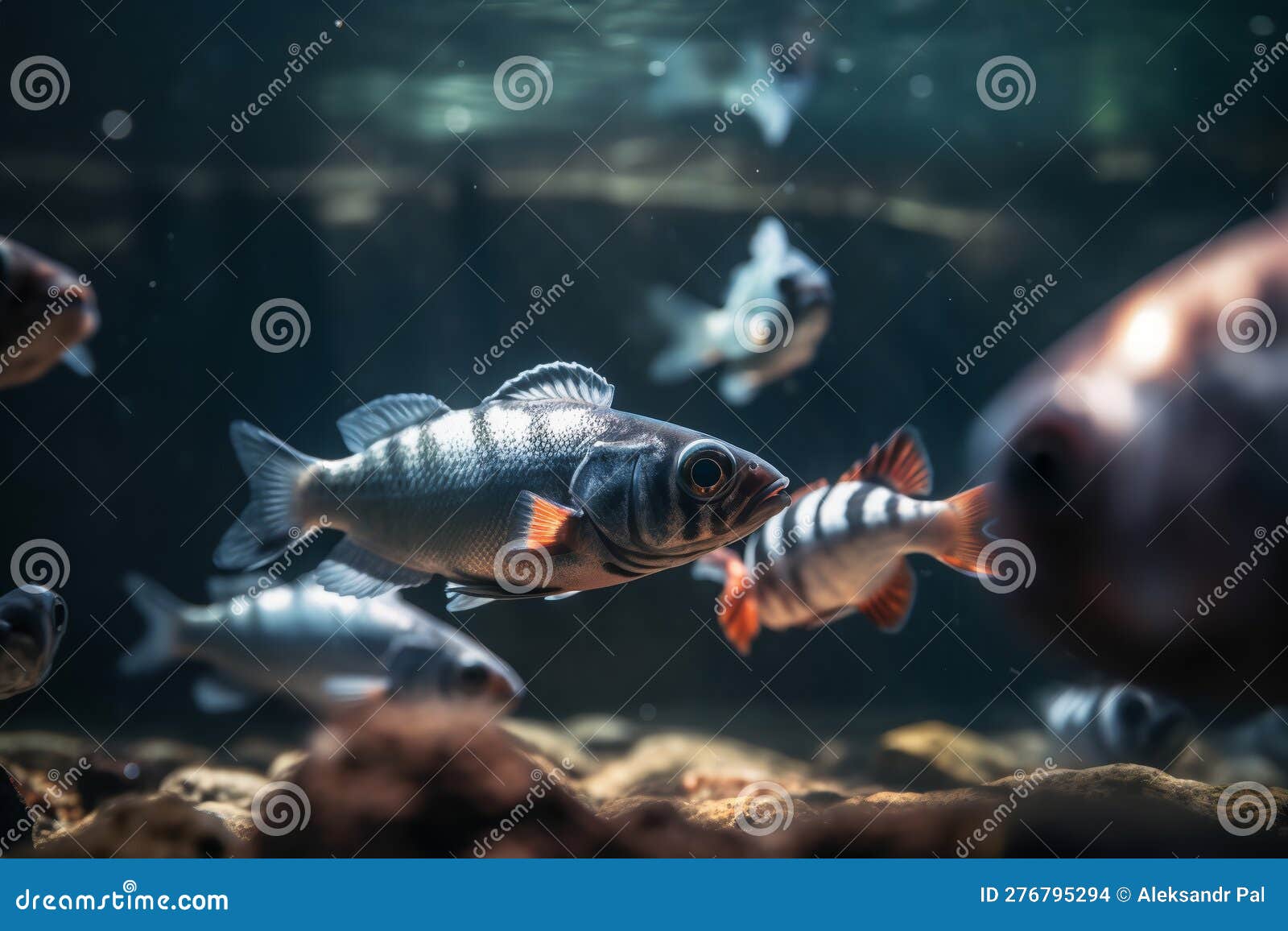 Beautiful Colorful Swarm of Fish in a Colorful Environment. Ai ...