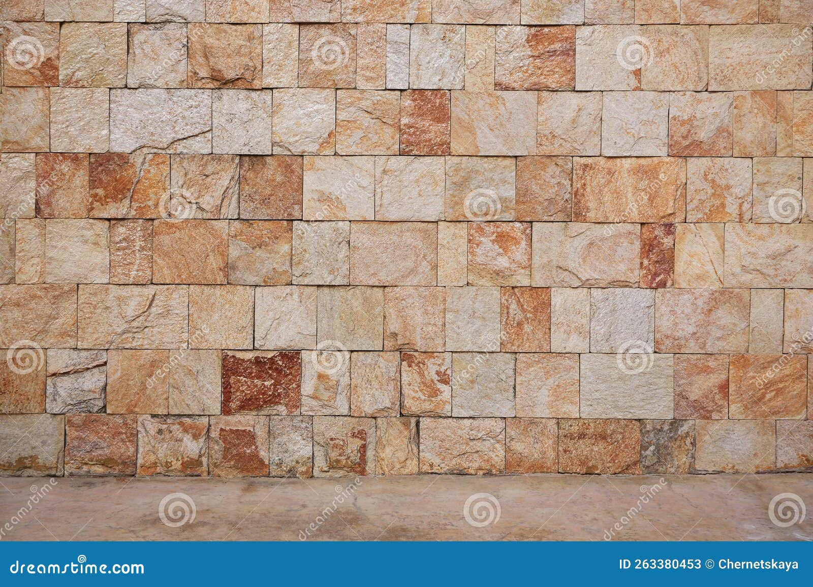 Beautiful Colorful Tiled Stone Wall and Floor Outdoors Stock Image ...