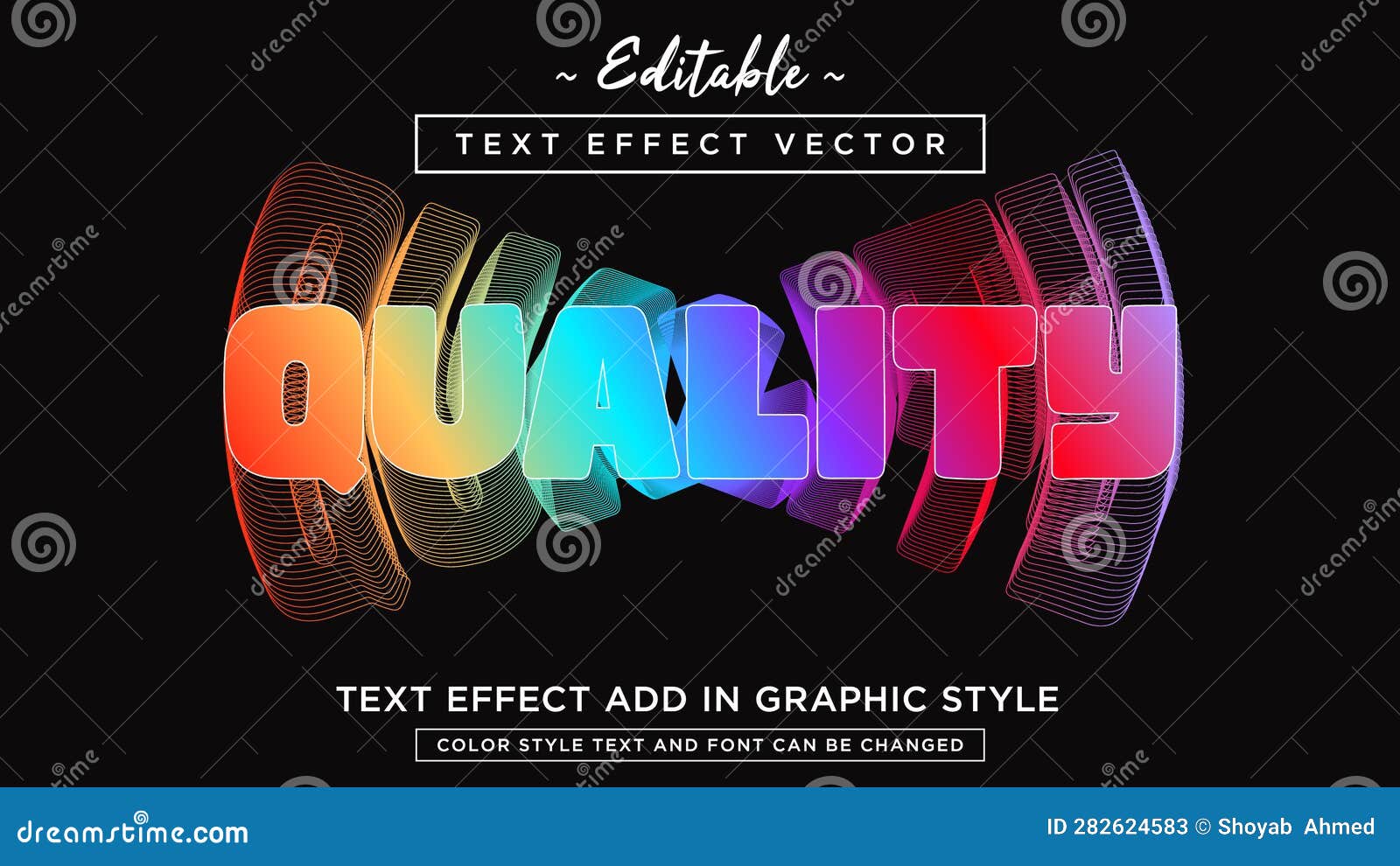 Beautiful Colors of Text Effect Style Vector Fully Editable Stock ...
