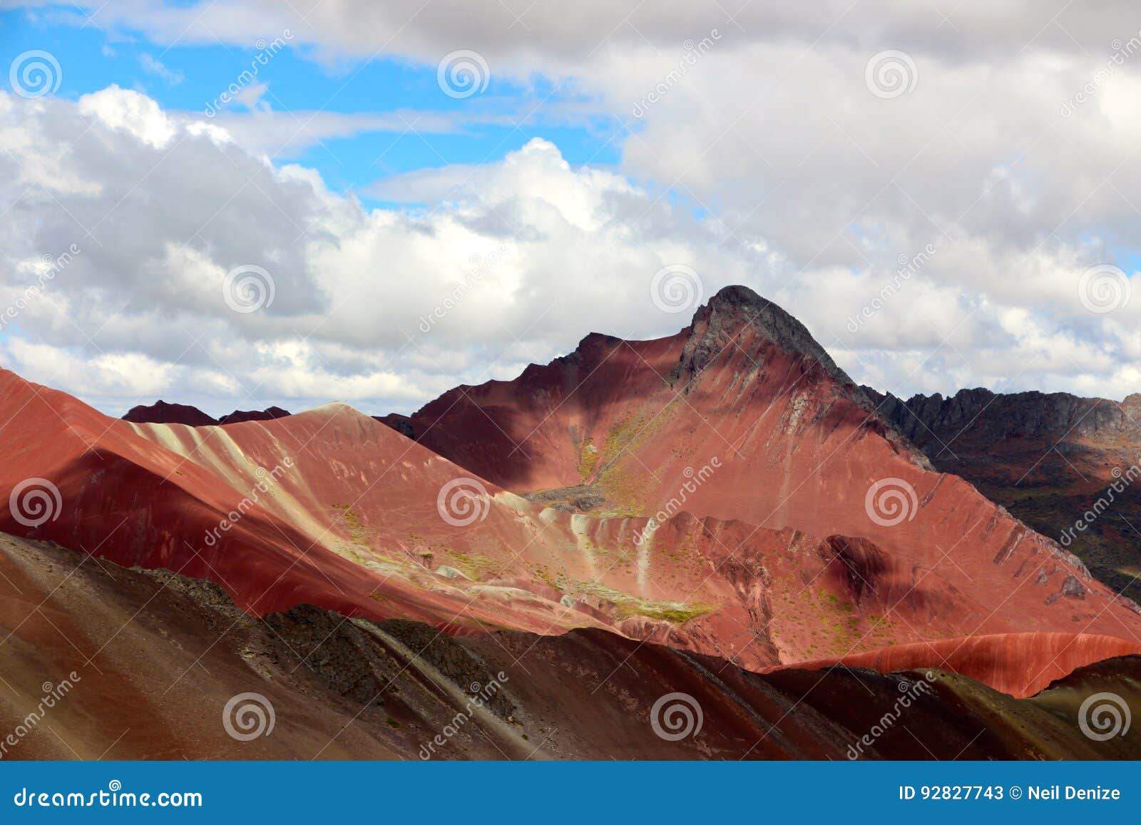 The Beautiful Coloured Rainbow Mountain Range Stock Image - Image of ...