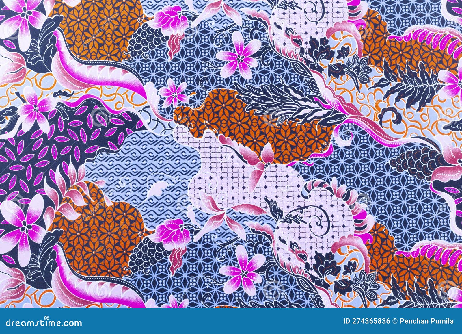 The Beautiful and Colourful of Art Thailand Batik Pattern Stock ...