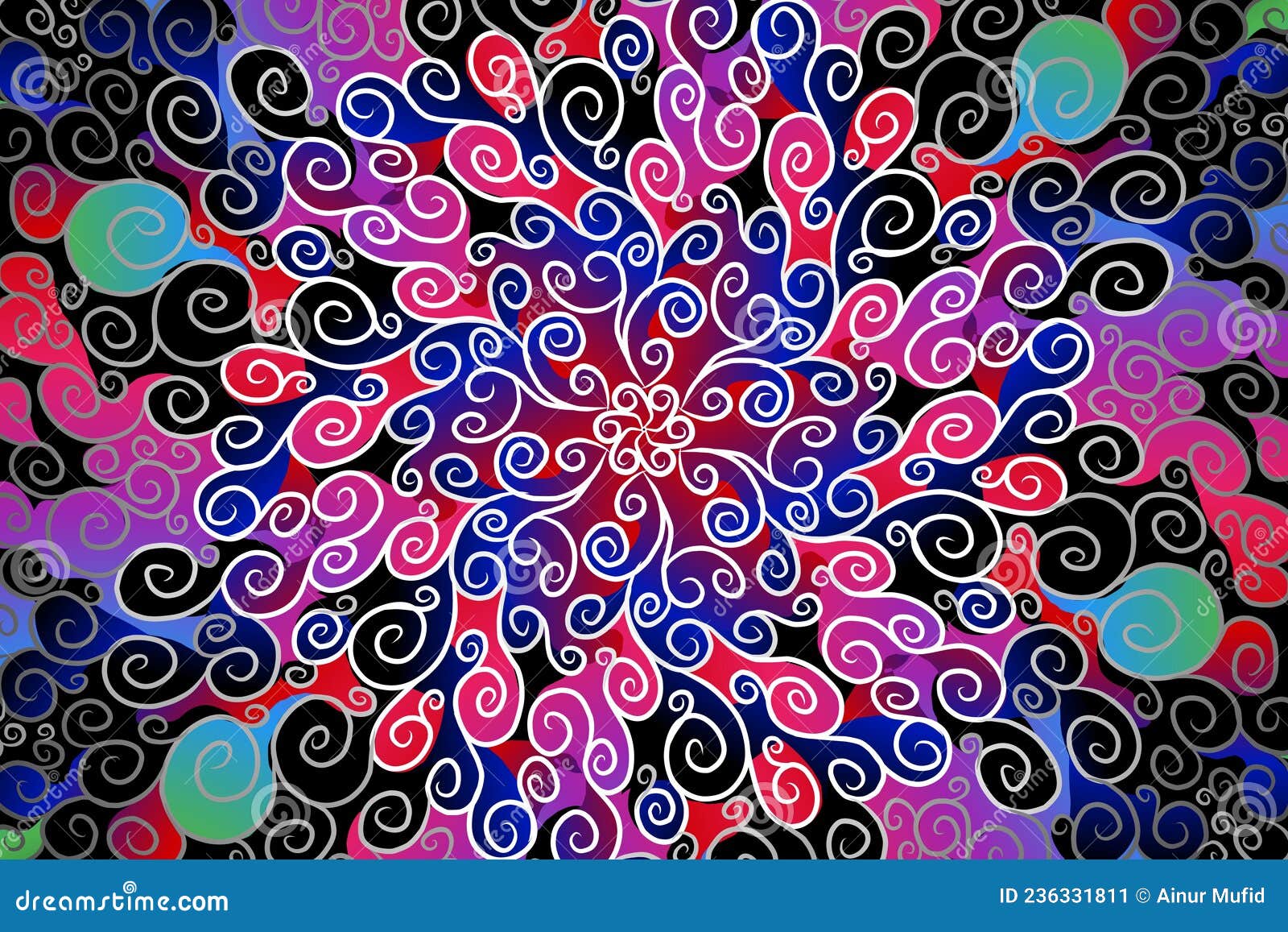 Beautiful Colourful Gradient Tribal Ethnic Batik Design Vector For ...