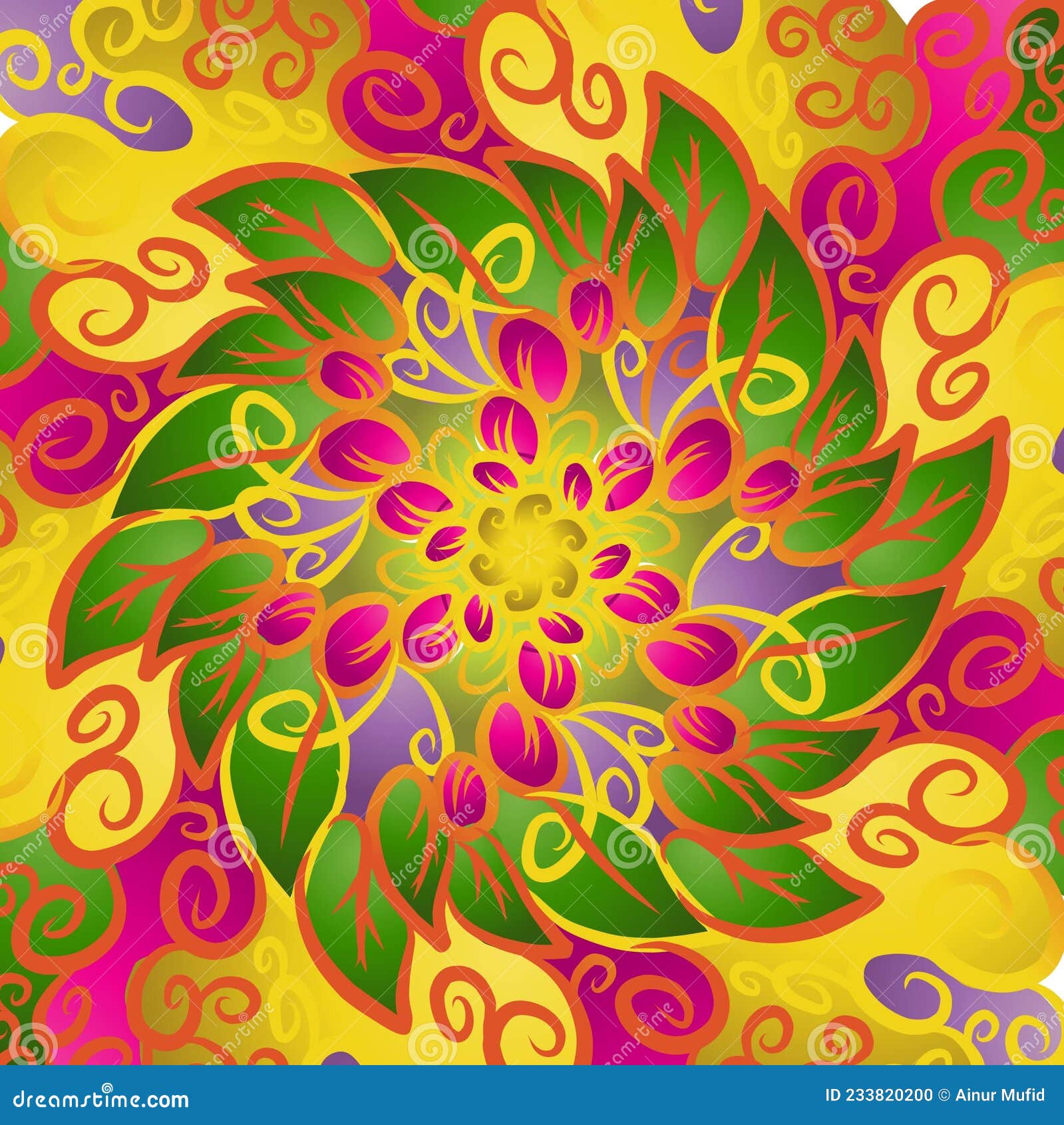 Beautiful Colourful Gradient Tribal Ethnic Batik Design Vector For ...