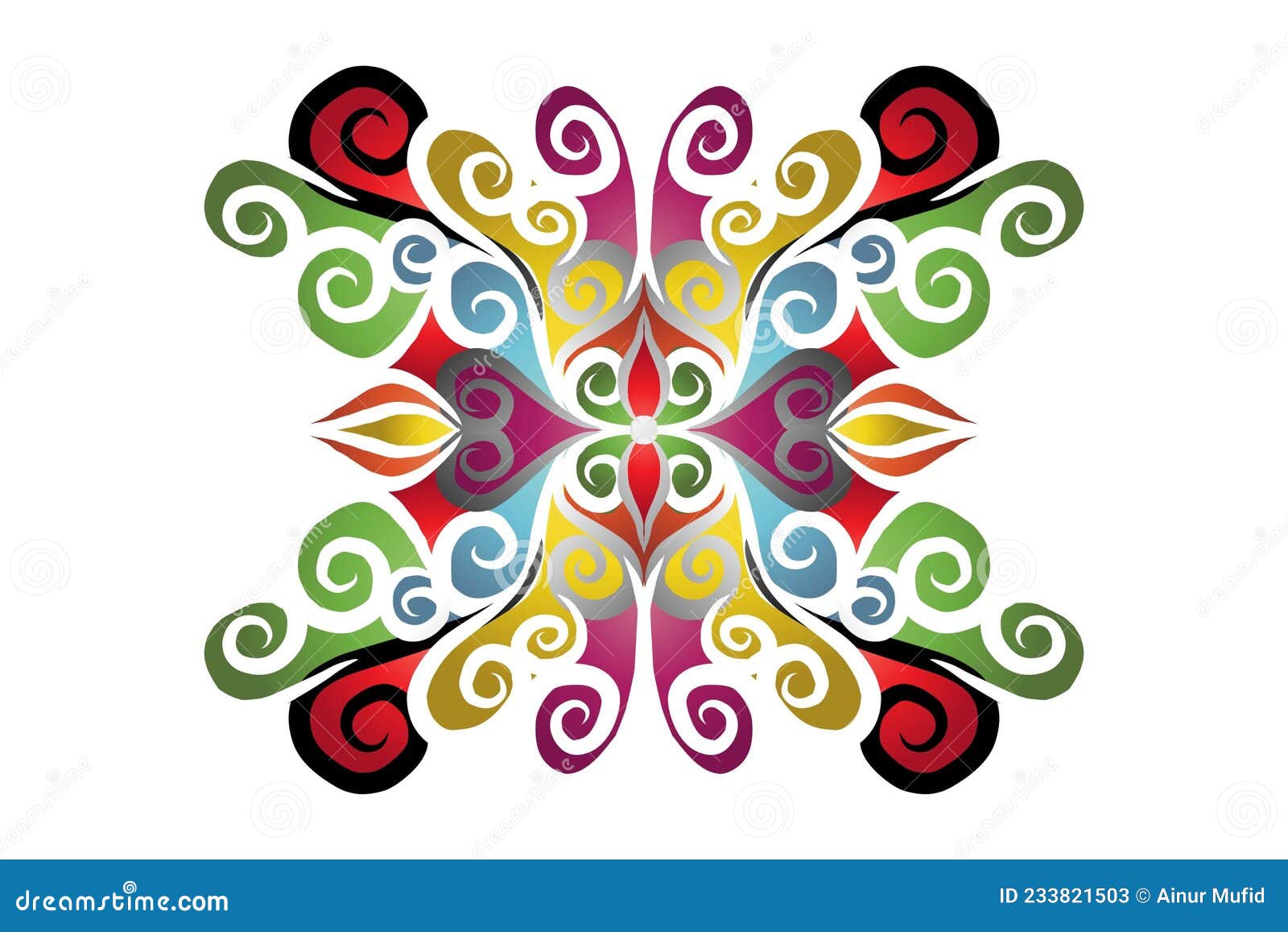 Beautiful Colourful Gradient Tribal Ethnic Batik Design Vector for ...