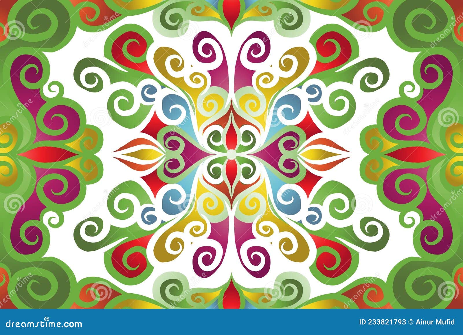 Beautiful Colourful Gradient Tribal Ethnic Batik Design Vector for ...