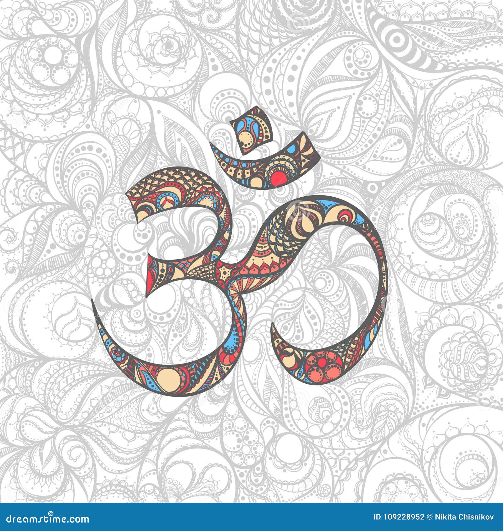 Omkara sign stock vector. Illustration of peace, sign - 109228952