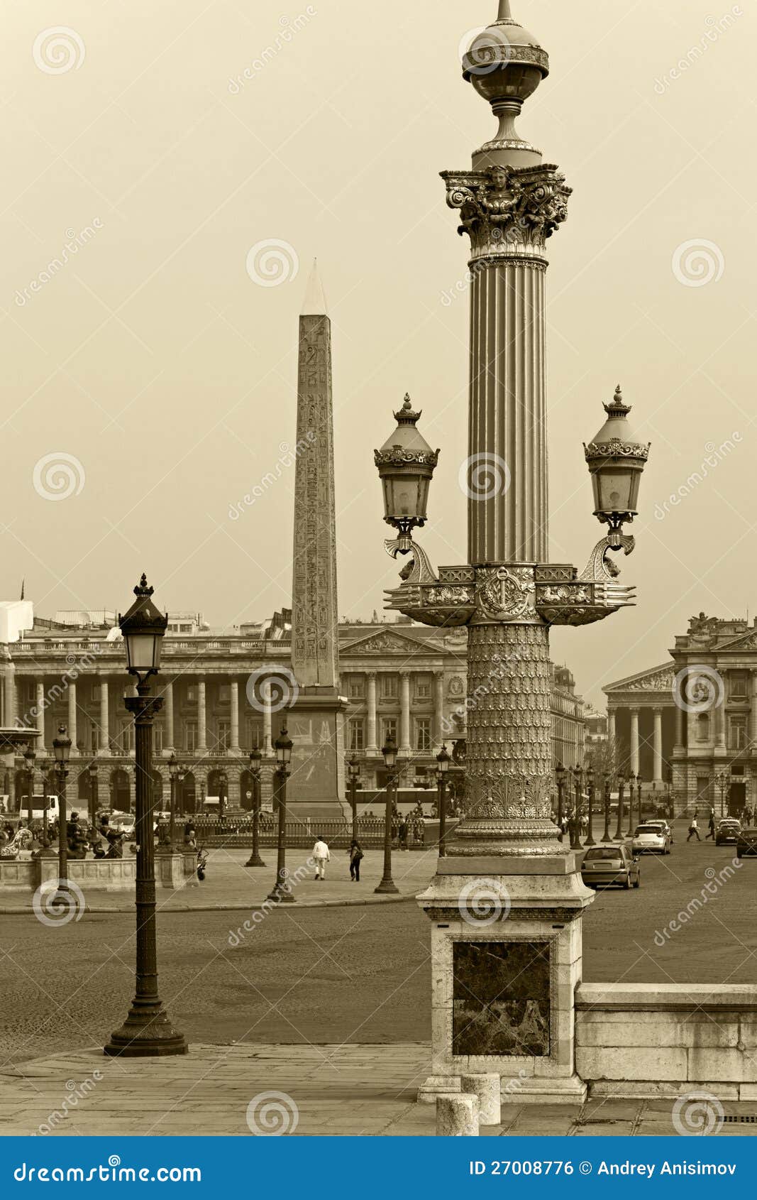 Beautiful Column on the Place De La Concorde. Stock Photo - Image of ...