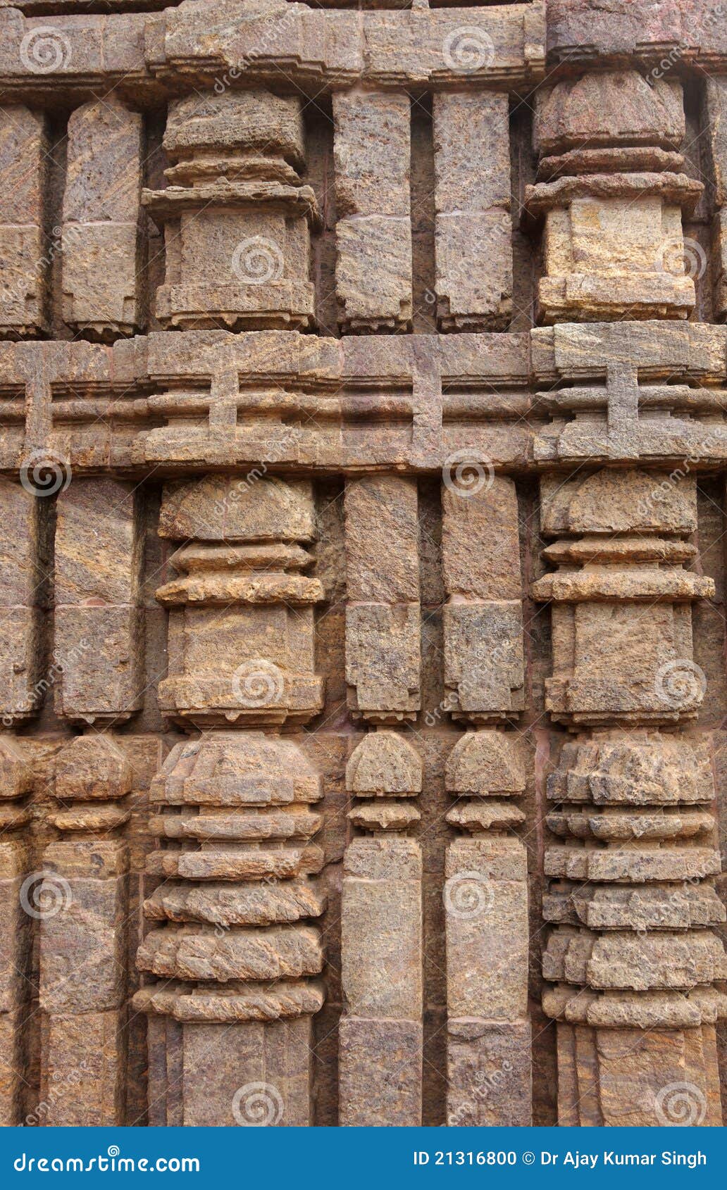 Beautiful Columnar Design on the Wall, Sun Temple Stock Photo - Image ...