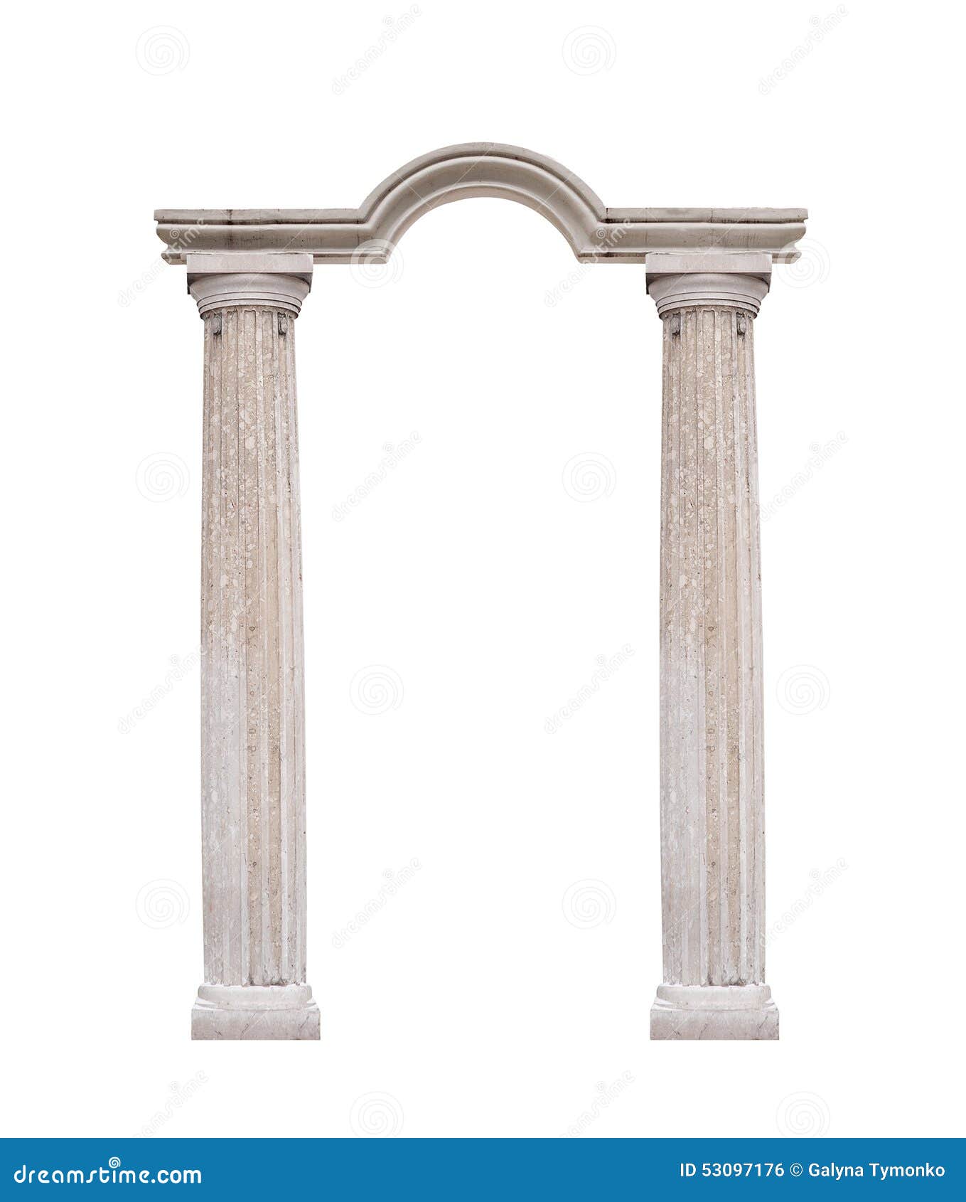 Beautiful Columns in Classical Style Isolated on White Background Stock ...