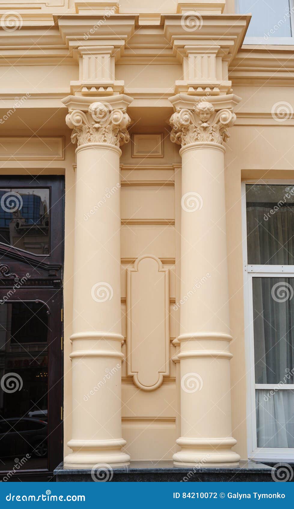 Beautiful Columns on the Facade of Building Stock Photo - Image of ...