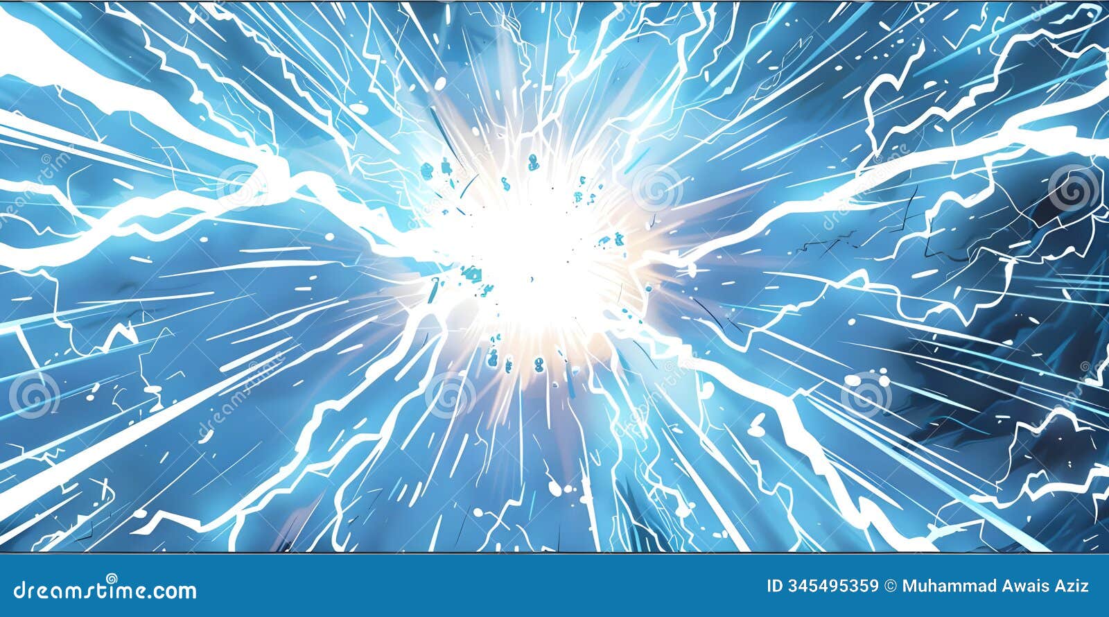 Beautiful Comic Background with Zoom Line and Lightning - Ai Generated ...