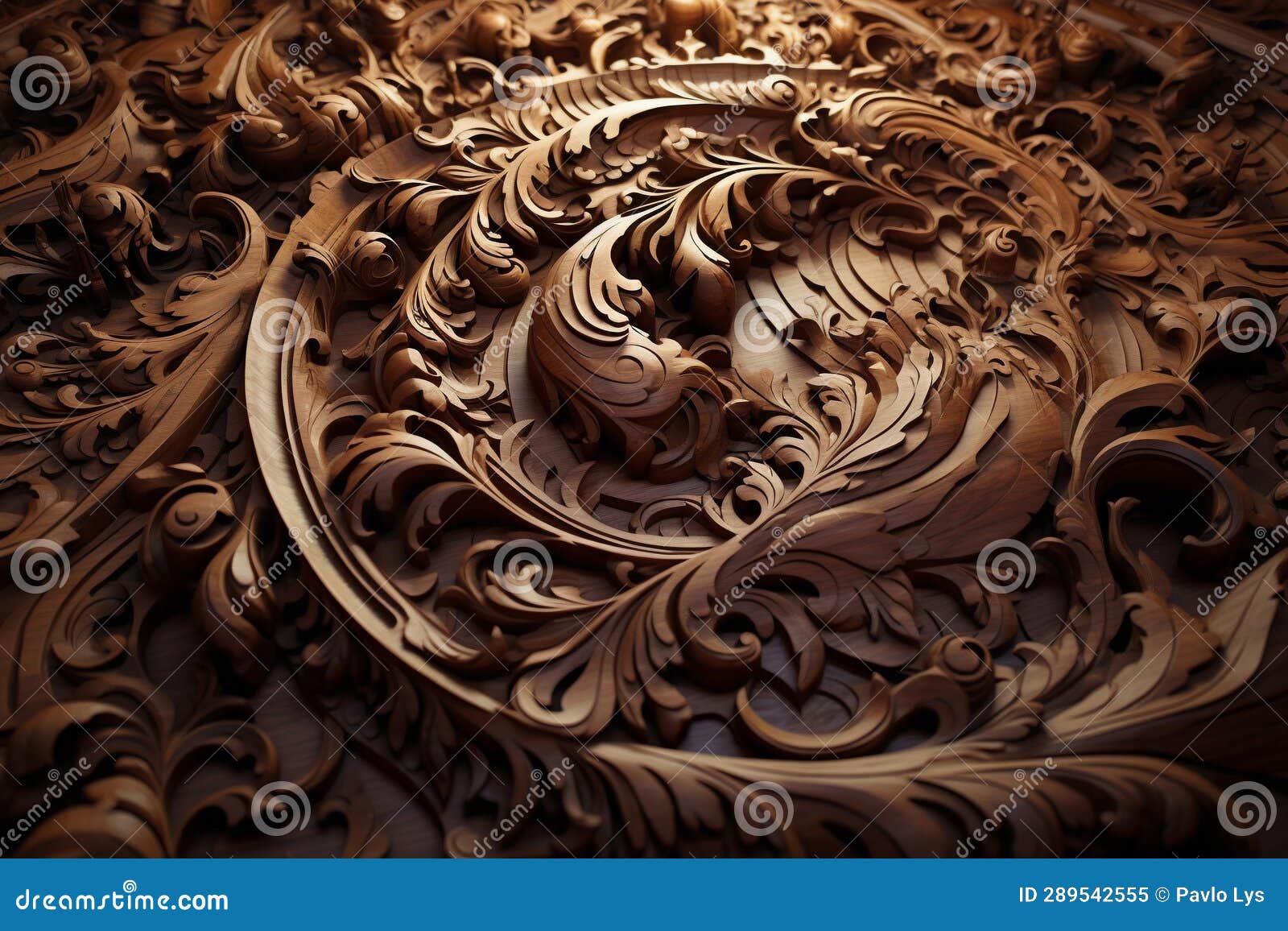 Beautiful and Complex Wood Carving Stock Illustration - Illustration of ...
