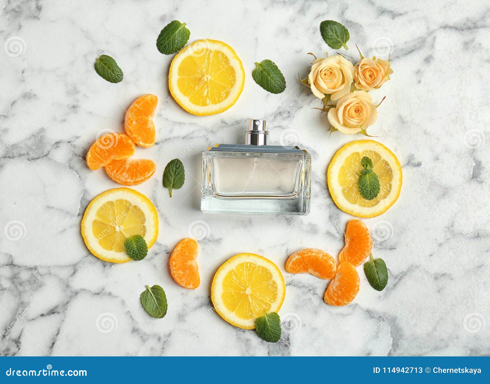 Beautiful Composition with Bottle of Perfume Stock Image - Image of ...