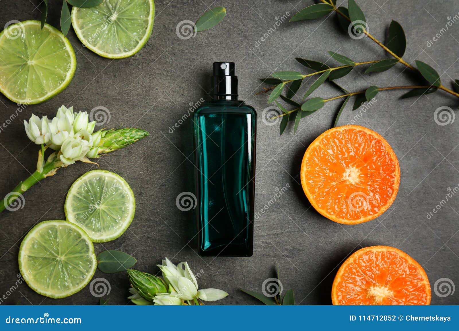 Beautiful Composition with Bottle of Perfume Stock Photo - Image of ...