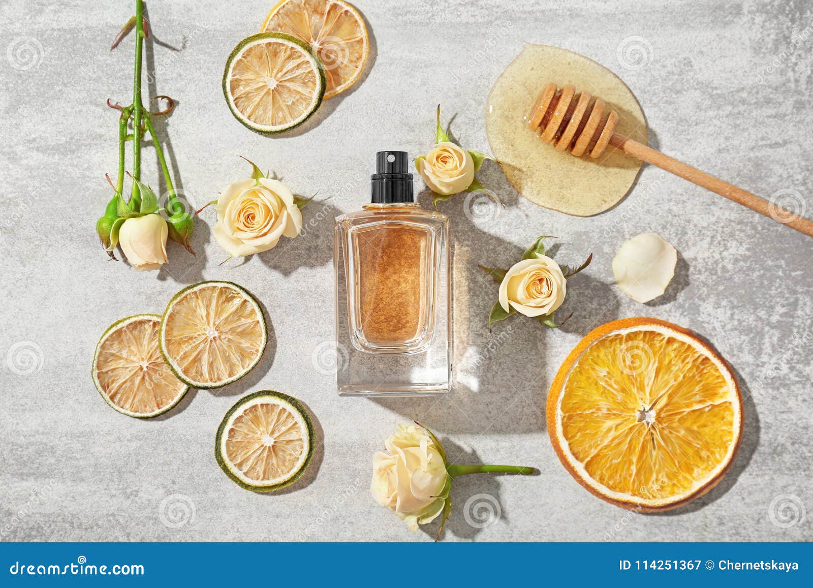 Beautiful Composition with Bottle of Perfume Stock Image - Image of ...