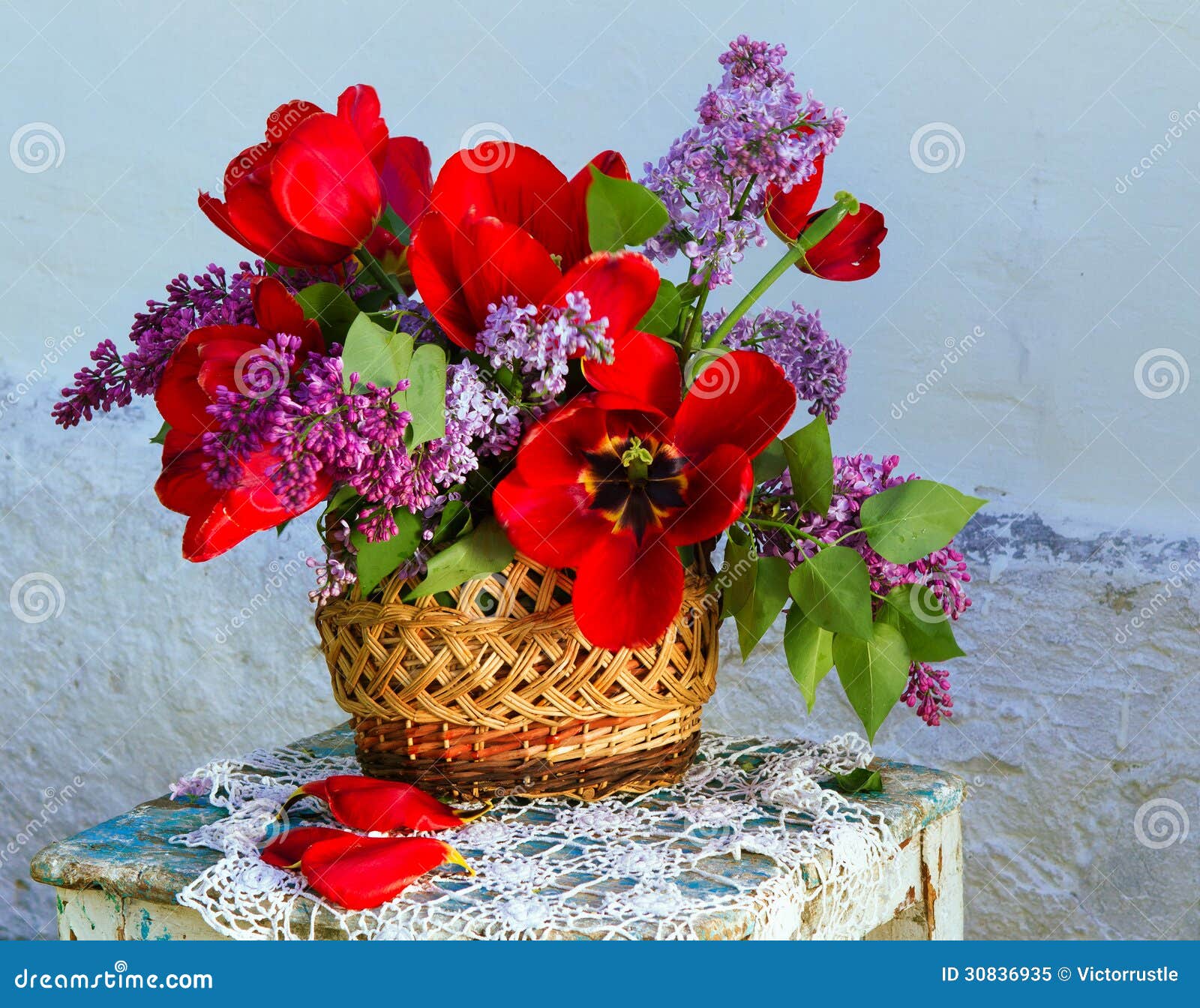Beautiful Composition of Flowers Stock Image - Image of basket, color ...