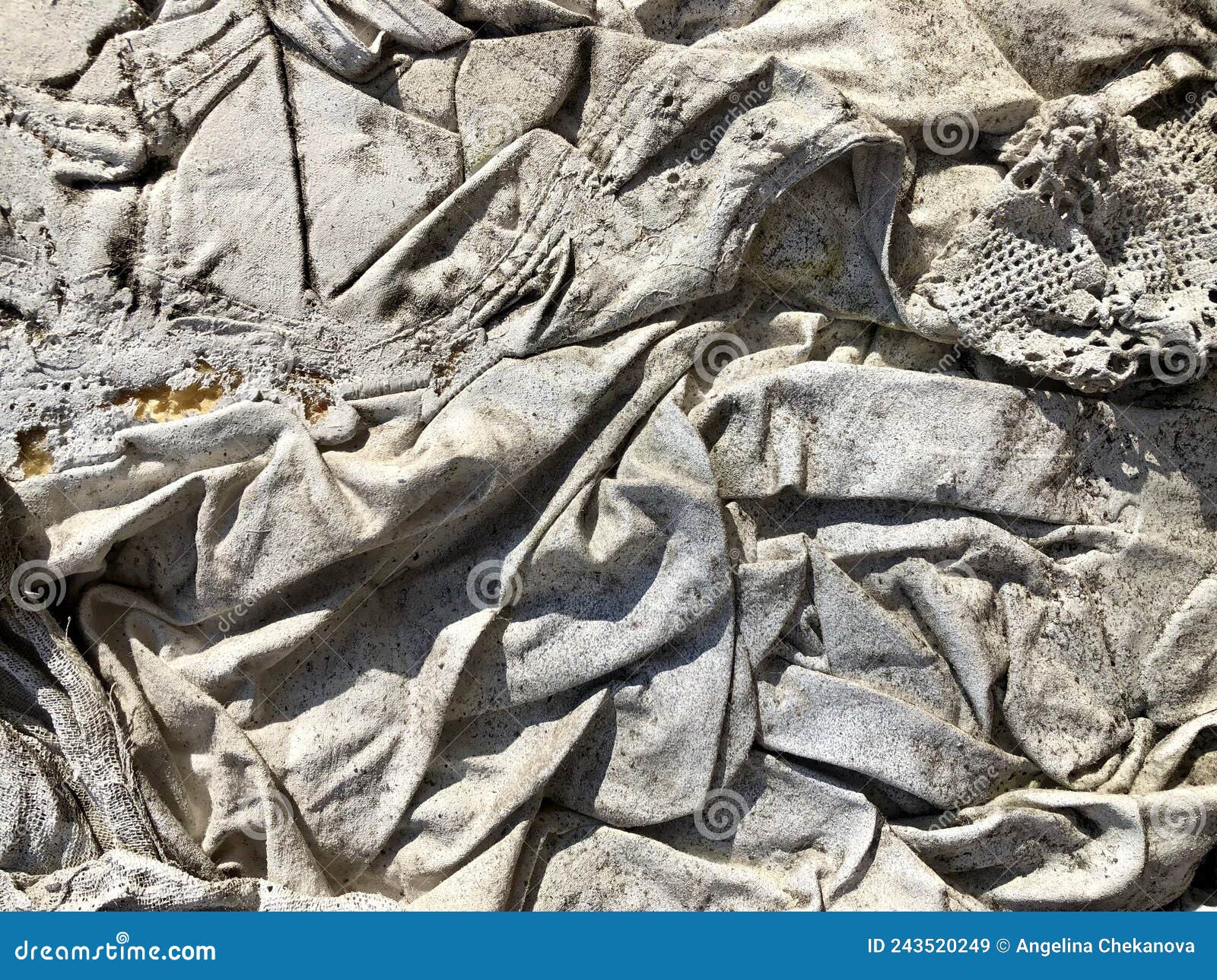 Beautiful Concrete Background of Crumpled Clothes Stock Image - Image ...