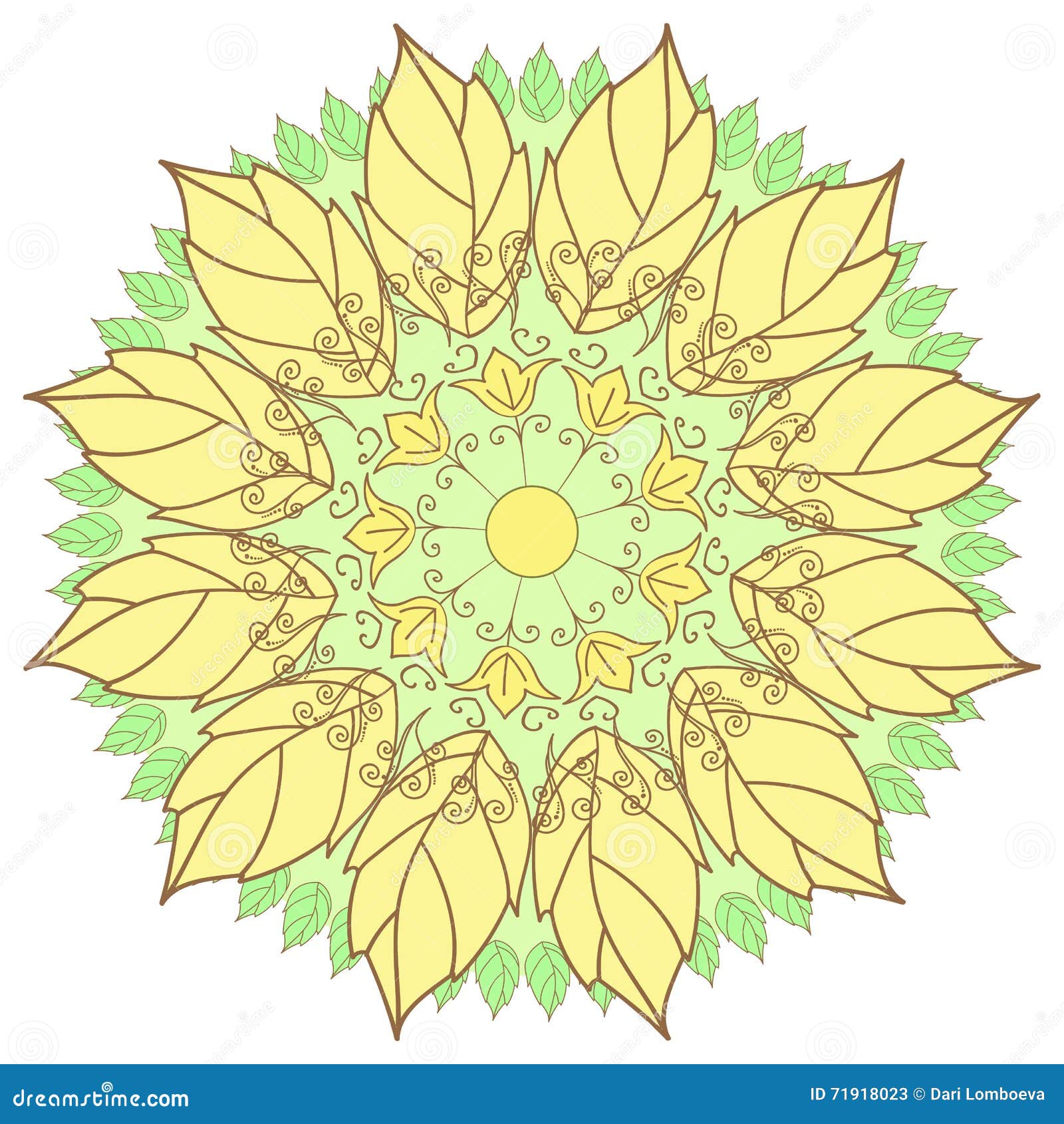 Beautiful Contour Flower, Floral Design Element Stock Vector ...