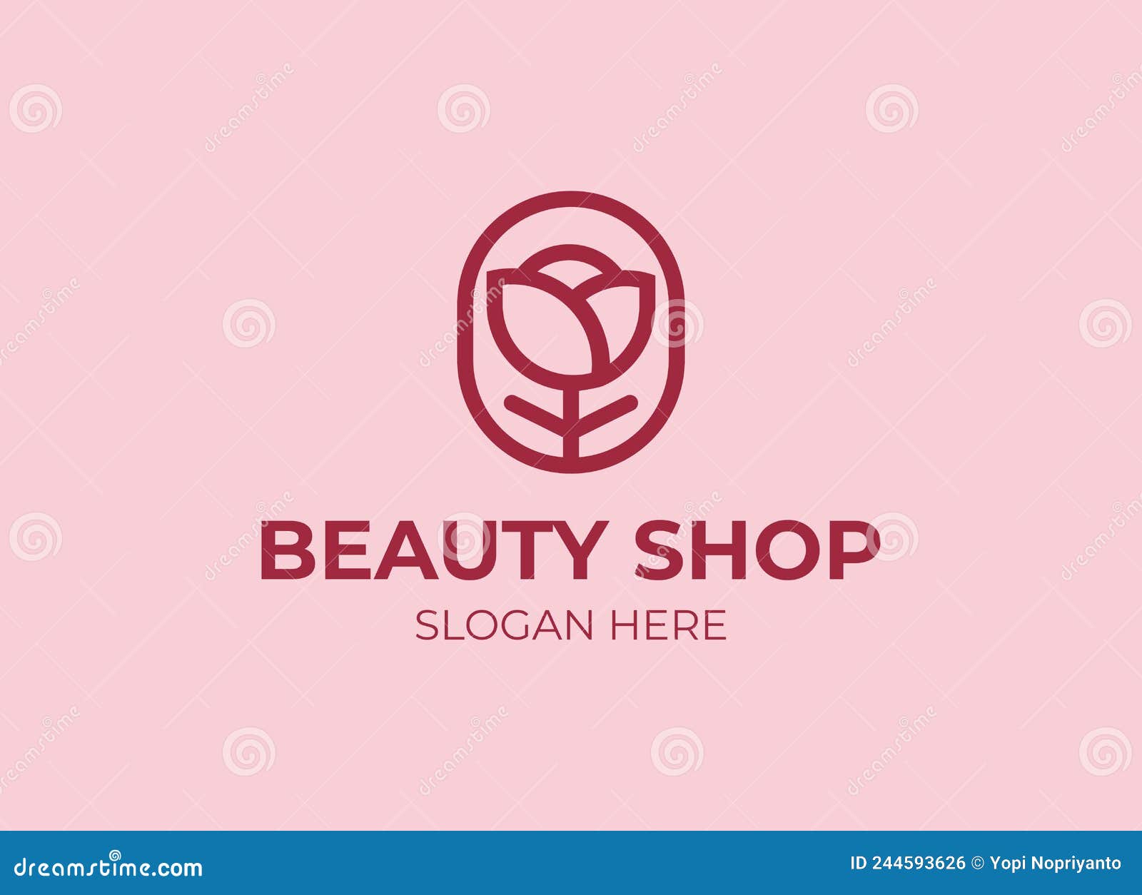Beautiful Contour Logo with Flower for Boutique or Beauty Salon or ... Beautiful Contour Logo with Flower for Boutique or Beauty Salon or ...
