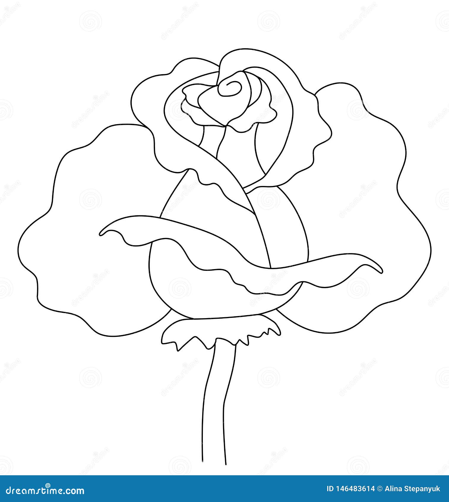 Beautiful Contour Rose. Suitable for Logo, Cards, Illustrations and ... Beautiful Contour Rose. Suitable for Logo, Cards, Illustrations and ...