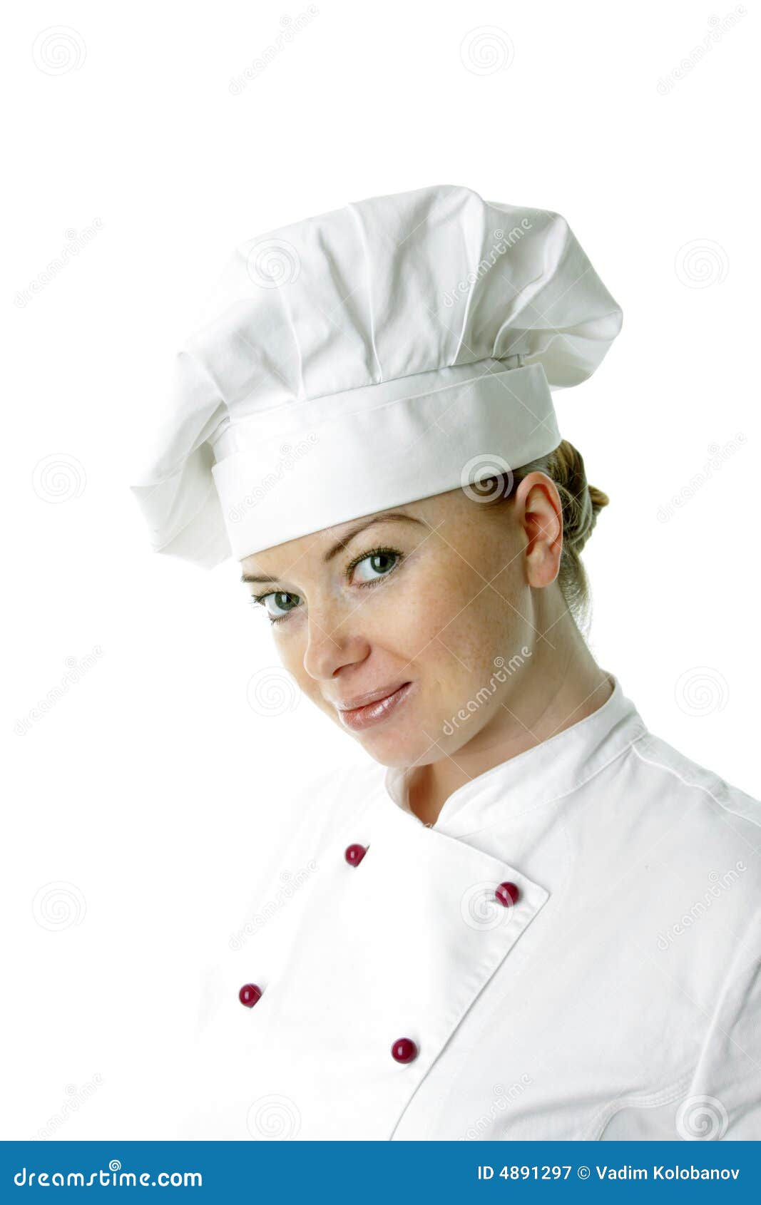 Beautiful Cook Woman a Over White Background Stock Image - Image of ...