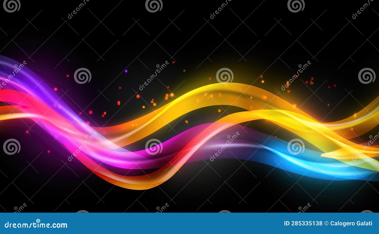 Beautiful Cool Neon Light Wave in Bright Colors, Wallpaper Artwork, Ai ...