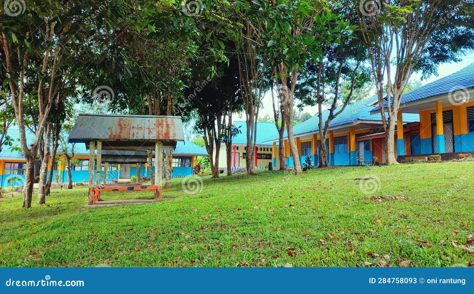 A Beautiful and Cool School Environment, Learning is More Fun Stock ...