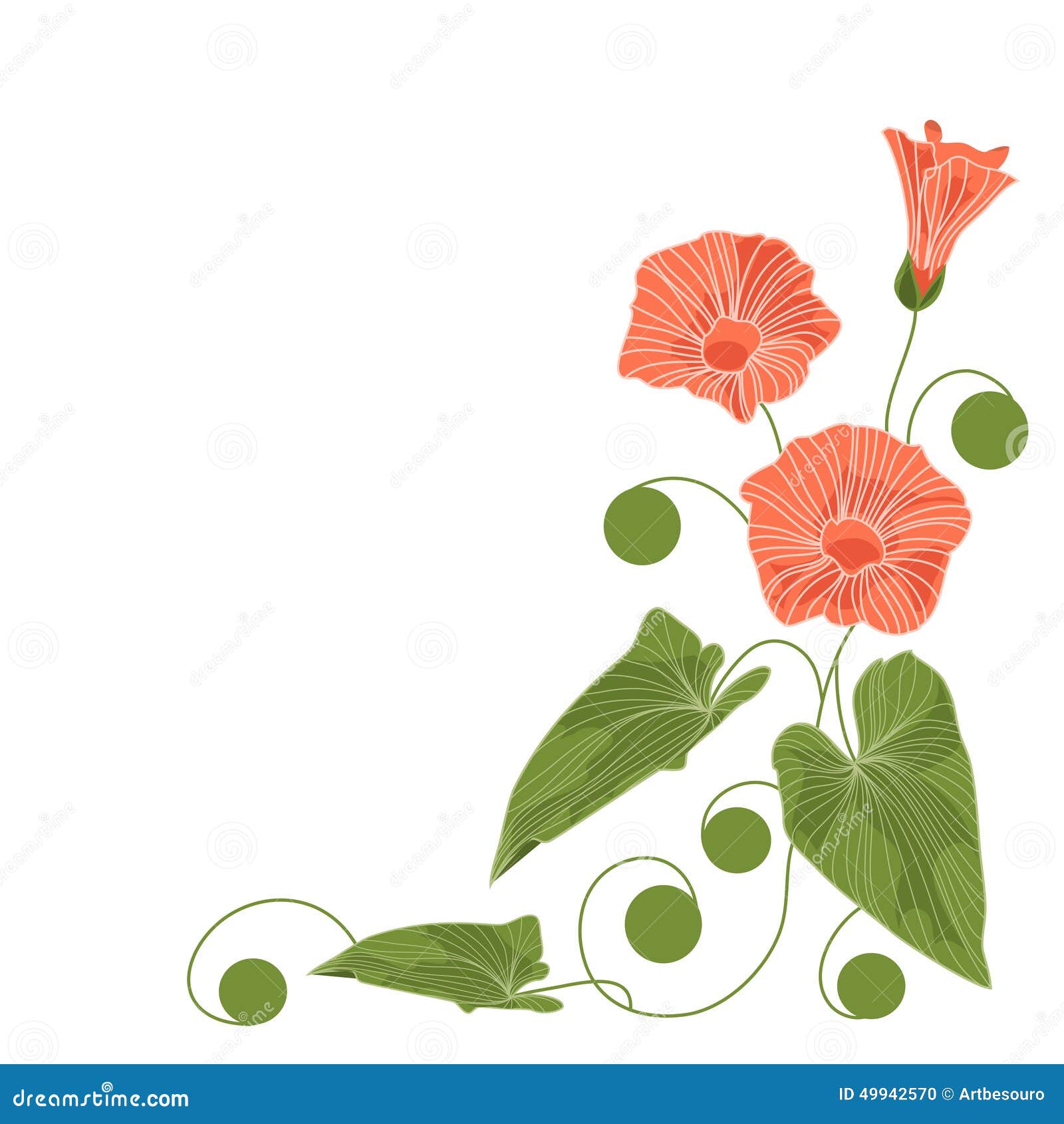 Beautiful Corner Floral Arrangement. Vector Illustration Stock Vector ...