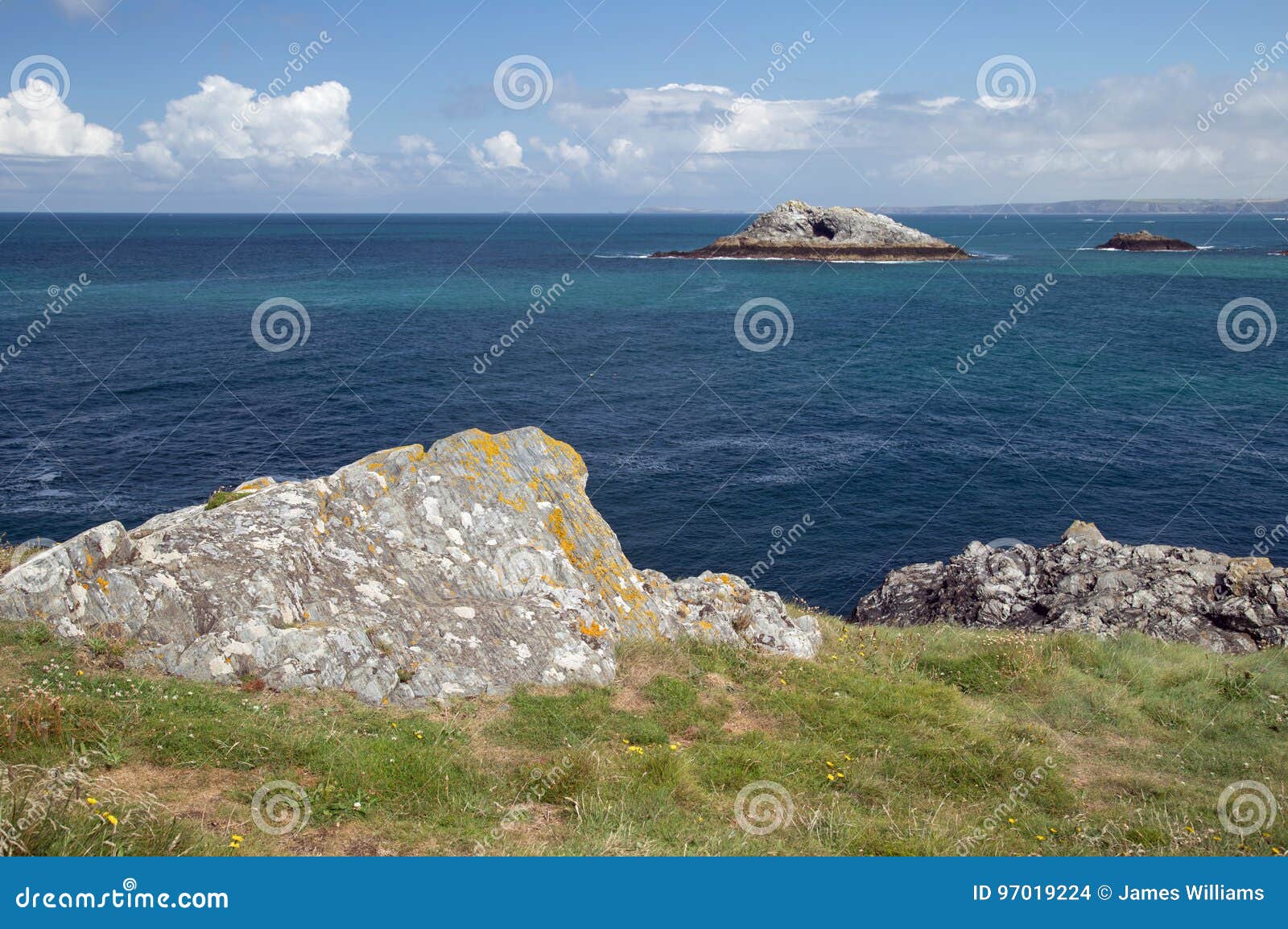 Beautiful Cornish Landscape Stock Photo - Image of waves, fluffy: 97019224