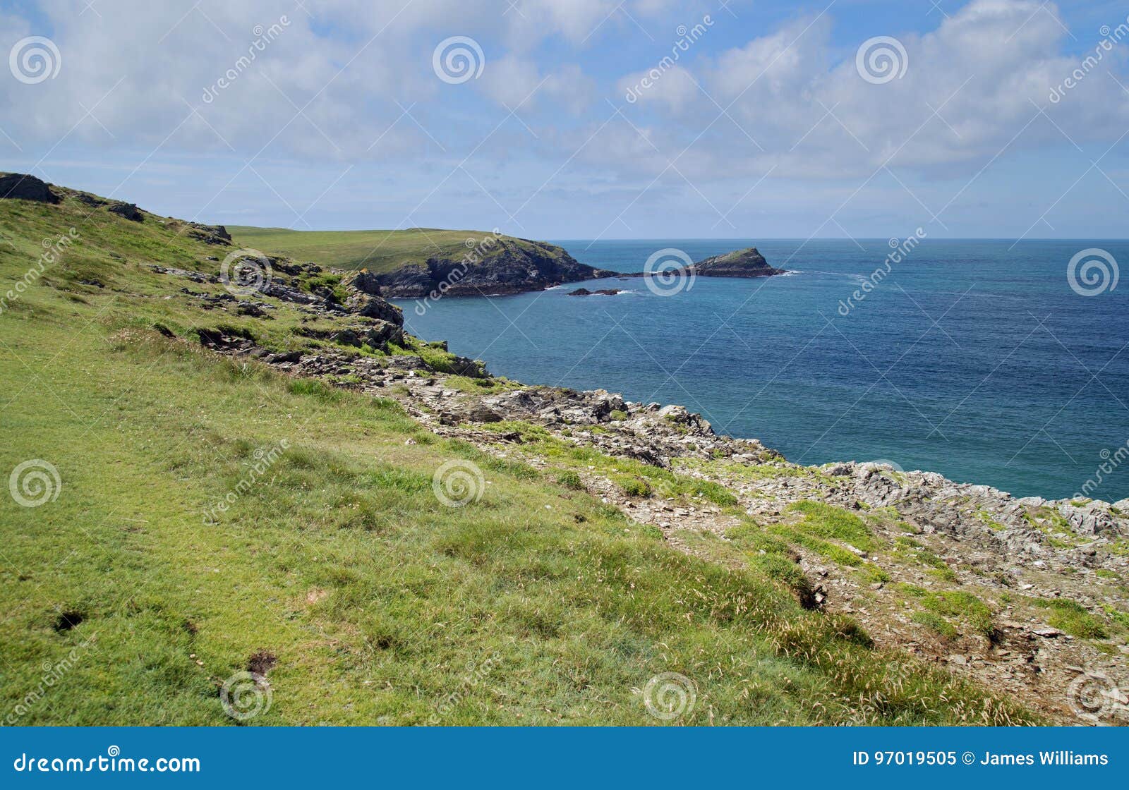Beautiful Cornish Landscape Stock Image - Image of fluffy, clouds: 97019505