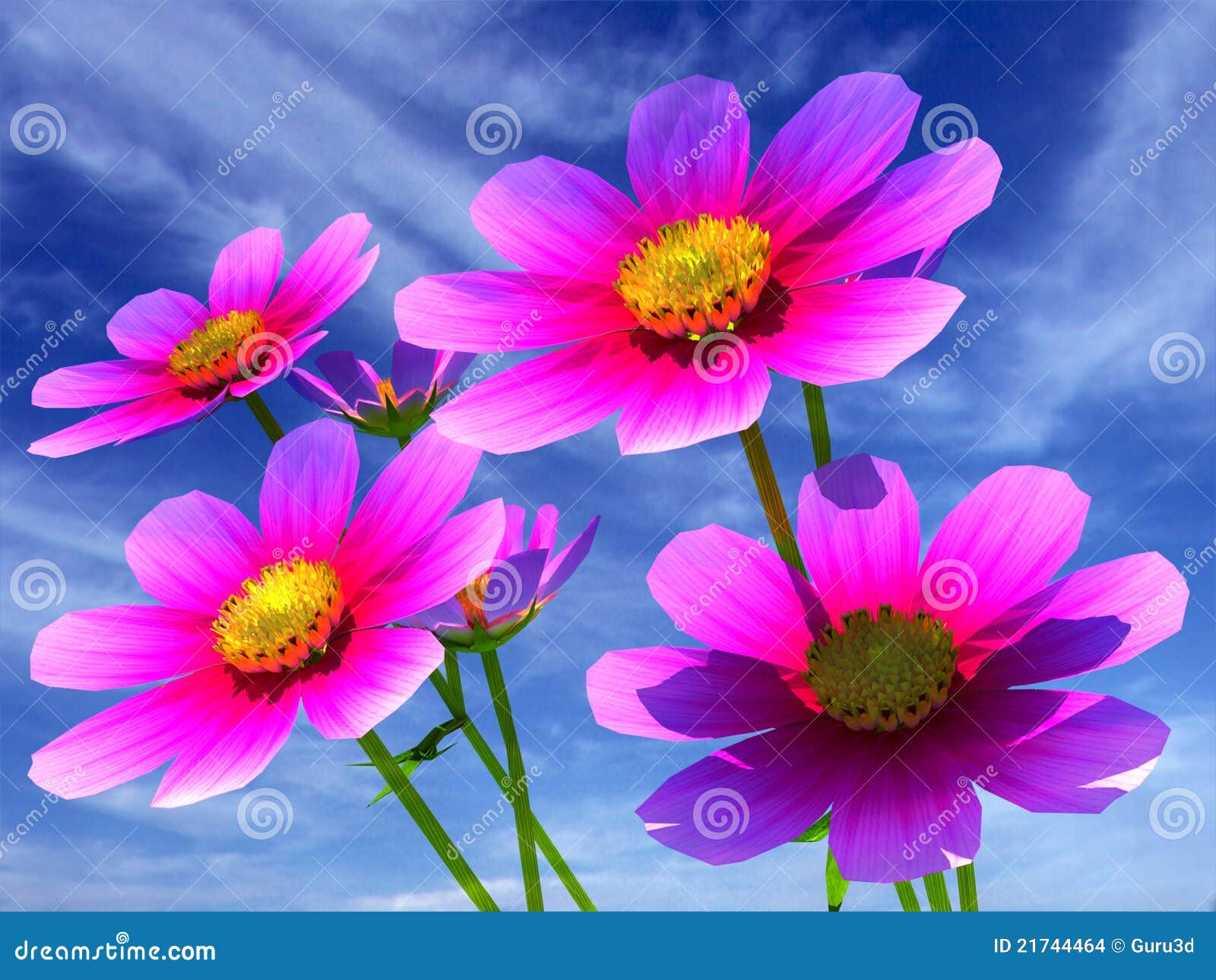 Beautiful Cosmos Flowers stock illustration. Illustration of beautiful ...