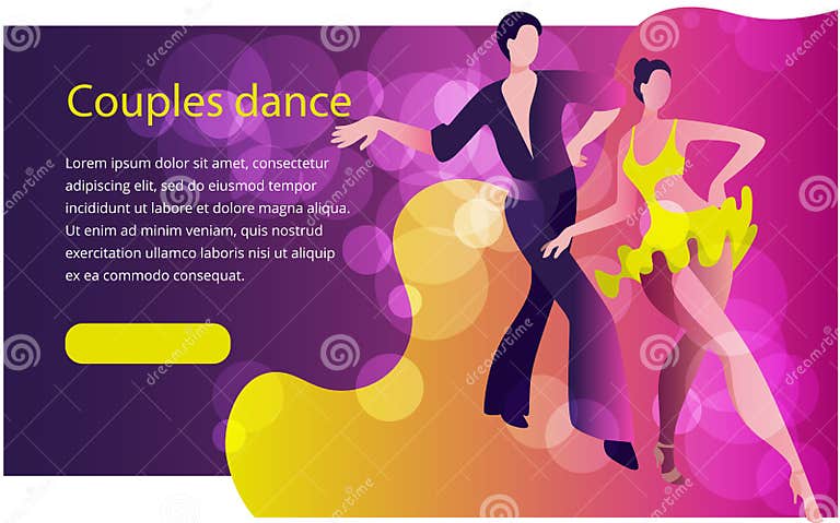 Beautiful Couple Dancing Latin American Dance Of Cha Cha Cha Stock