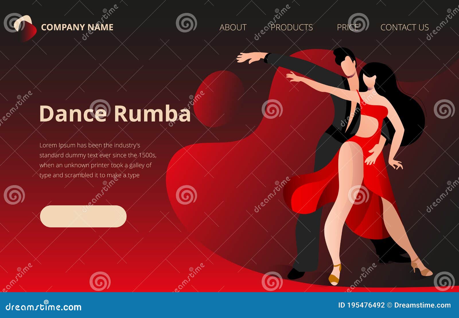Beautiful Couple Dancing Latin American Dance Of Rumba Stock Vector