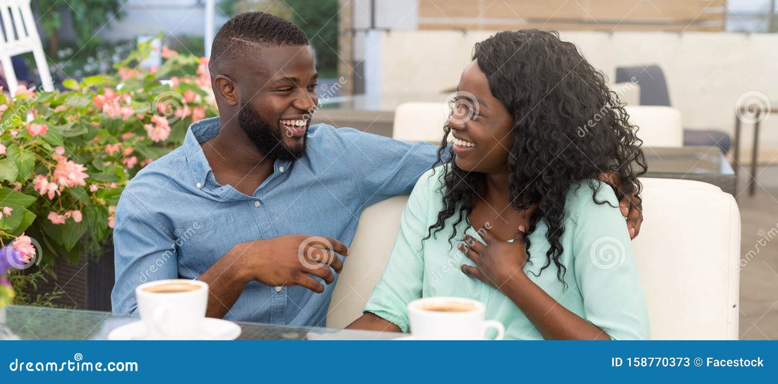 Beautiful Couple Having Coffee on a Date,having Fun Together Stock ...
