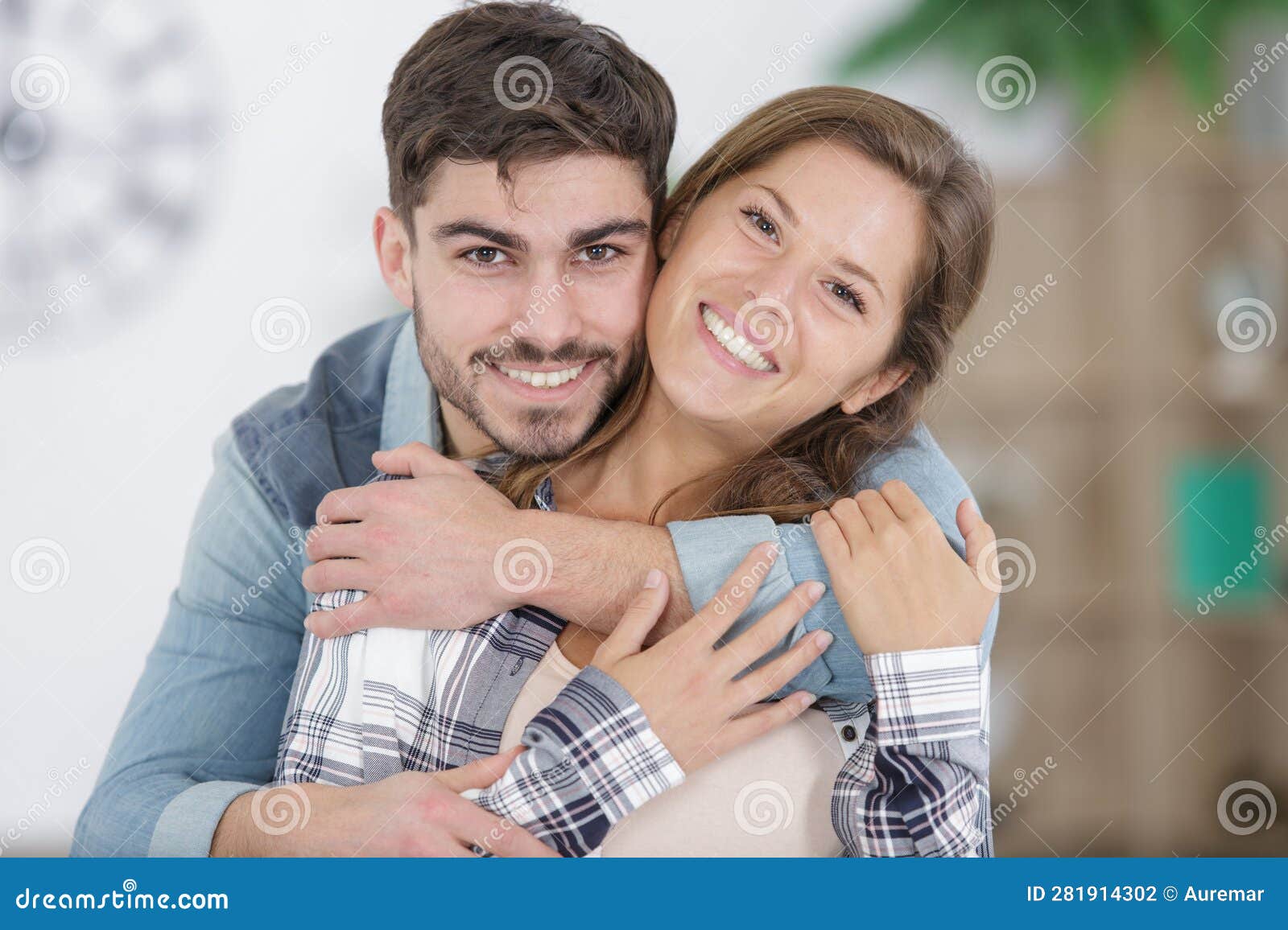 Beautiful Couple Hugging in Love Stock Photo - Image of cardboard ...