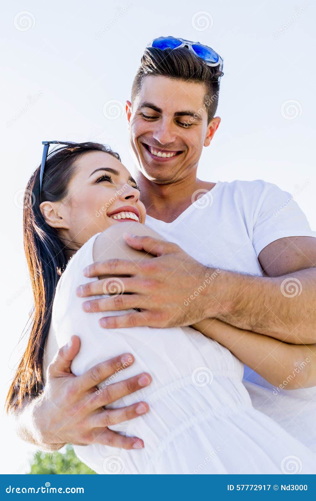 Beautiful Couple Hugging in Summer Stock Image - Image of attractive ...