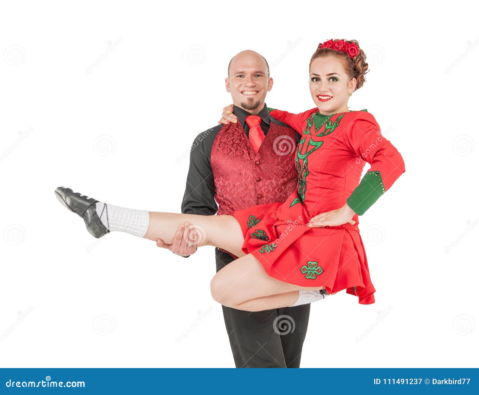 Beautiful Couple Irish Dancers Isolated Stock Image - Image of ...