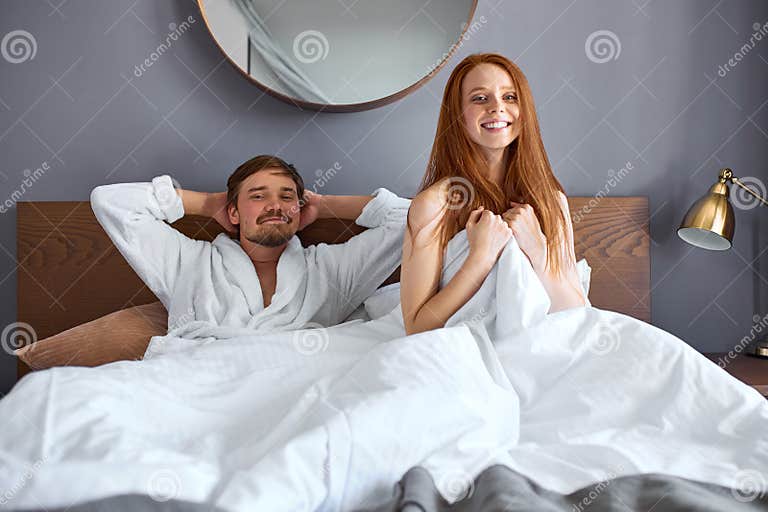 Beautiful Couple Lie On Bed After Sex Stock Image Image Of Girl