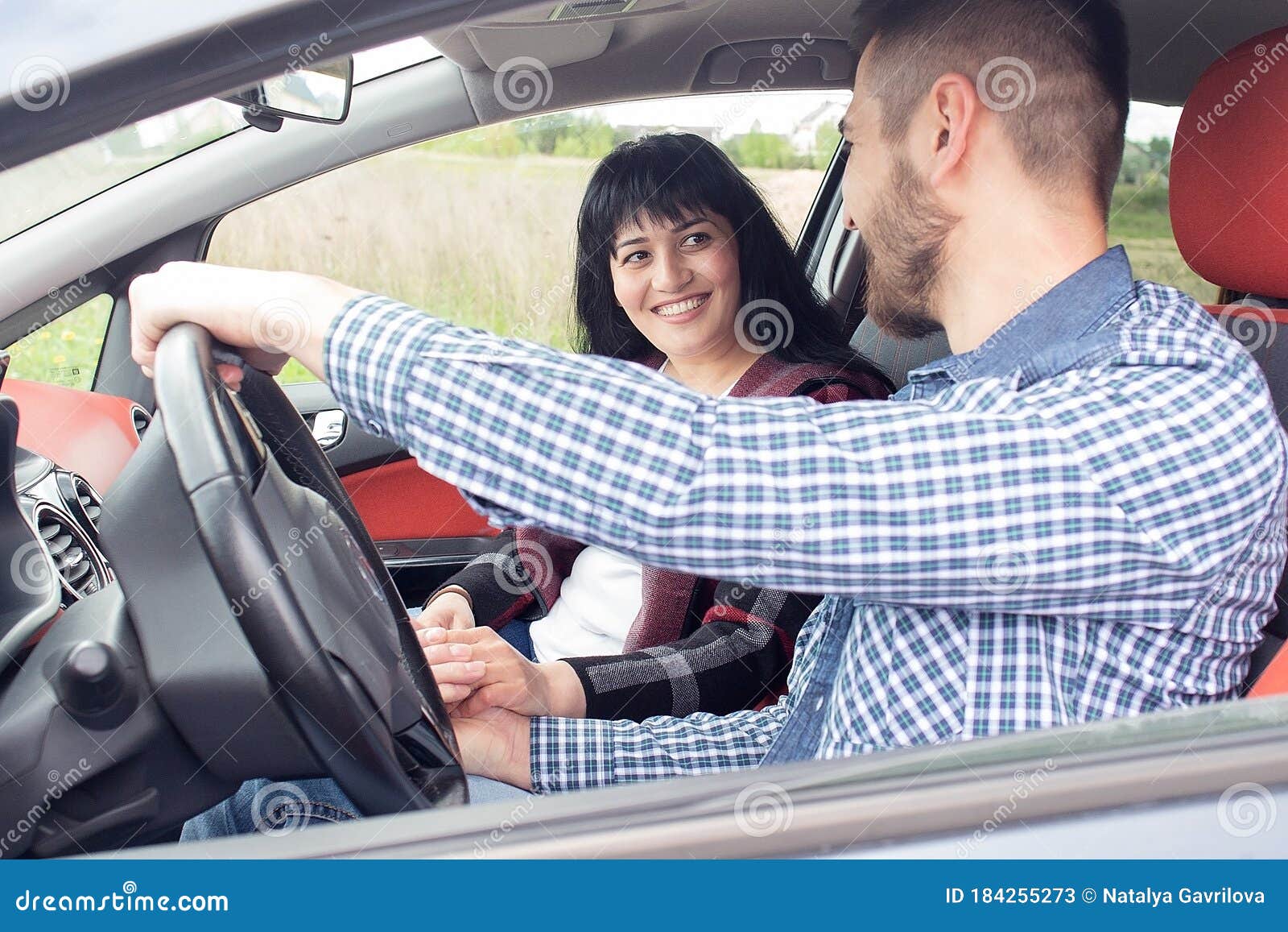 Beautiful Couple in Love in the Car Stock Image - Image of city, human ...