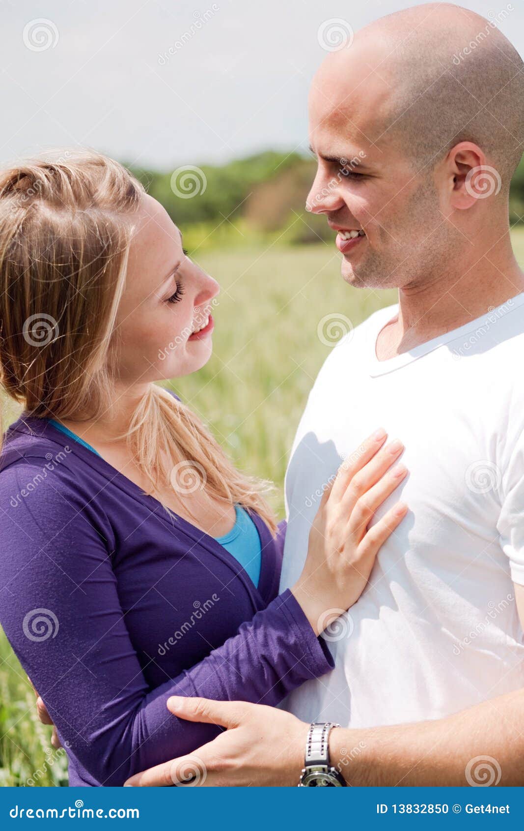 Beautiful Couple in Love Looking at Each Other Stock Photo - Image of ...