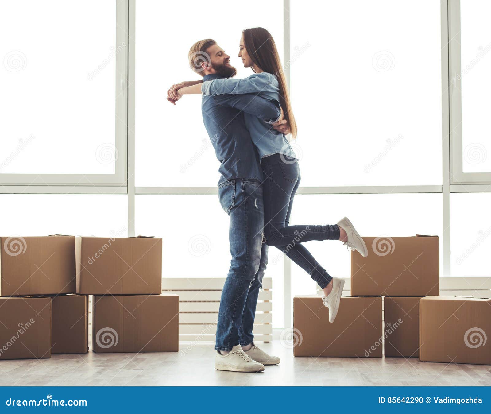 Beautiful couple moving stock photo. Image of length - 85642290