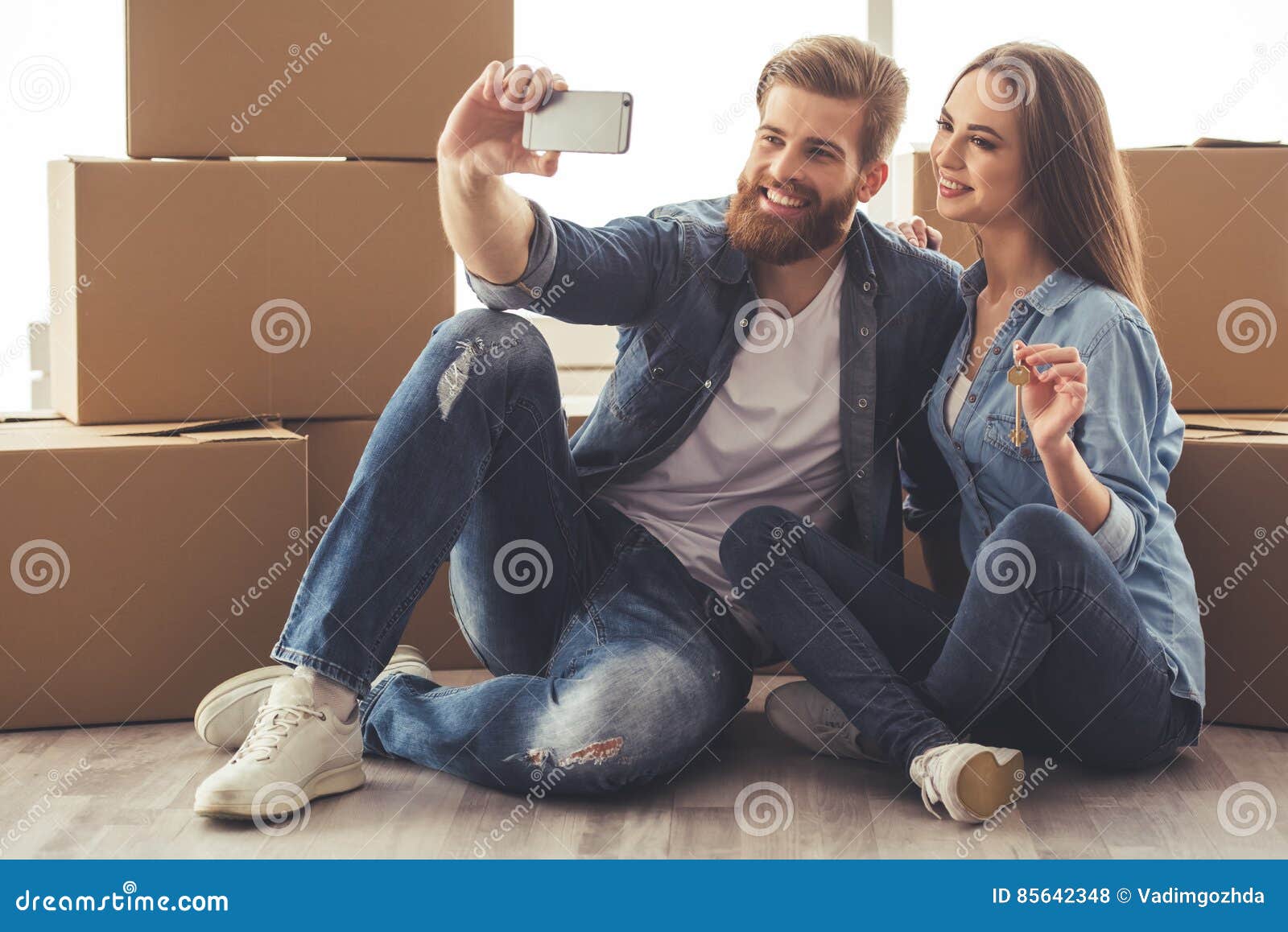 Beautiful couple moving stock photo. Image of moving - 85642348