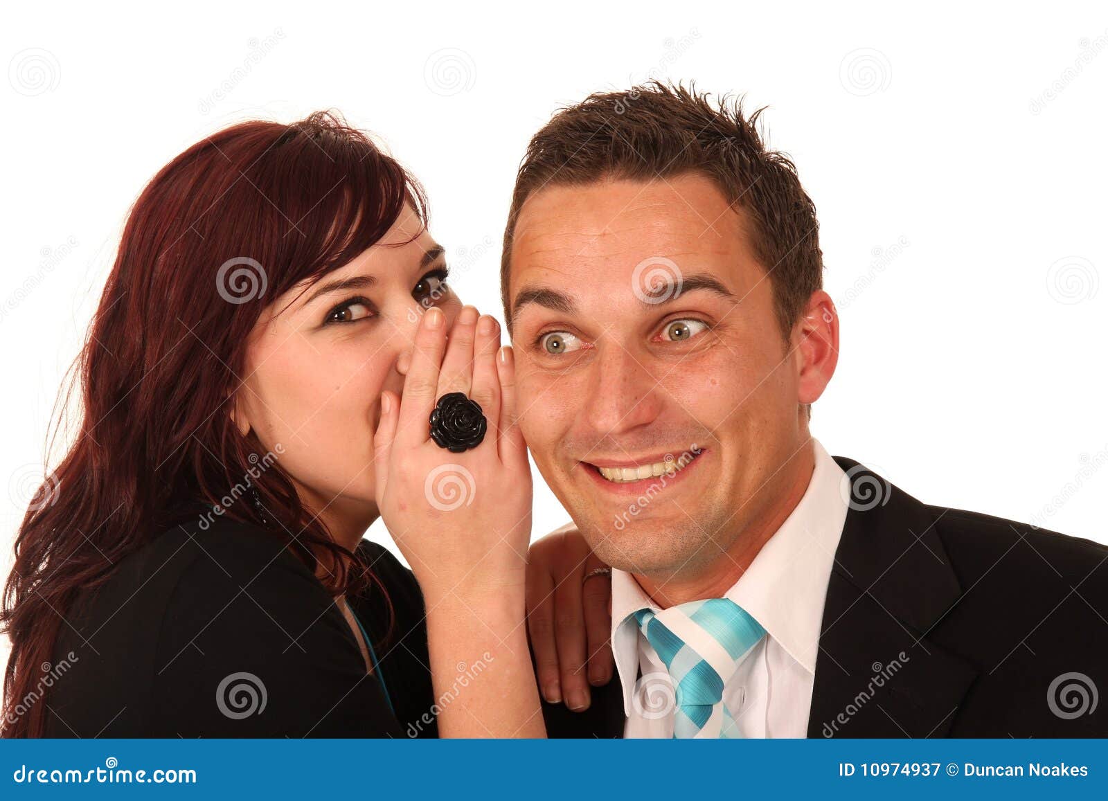 Beautiful Couple Sharing a Secret Stock Image - Image of businesswoman ...