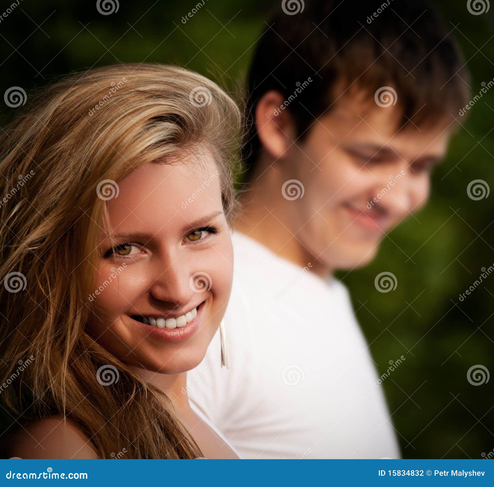 Beautiful couple smiling stock photo. Image of faces - 15834832